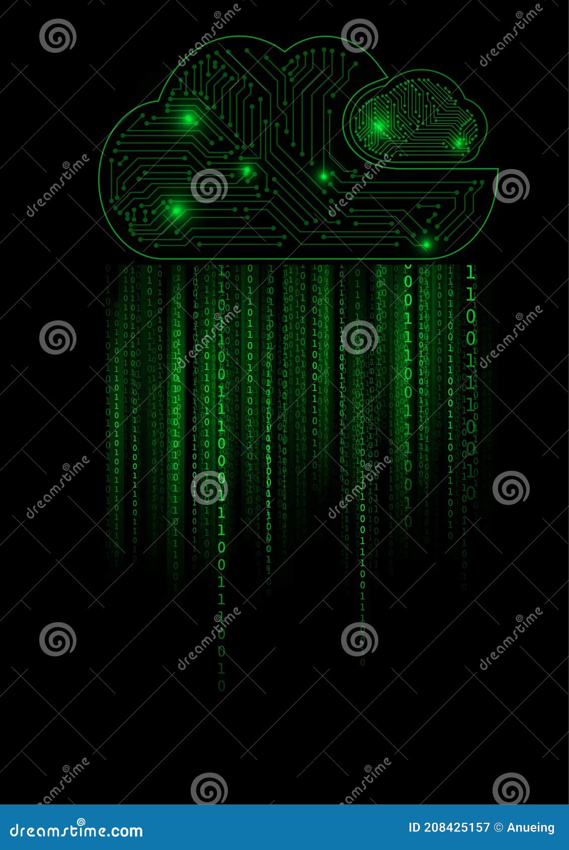 Vector : Cloud and Binary Code on Black Background Stock Vector ... Vector : Cloud and Binary Code on Black Background Stock Vector ...
