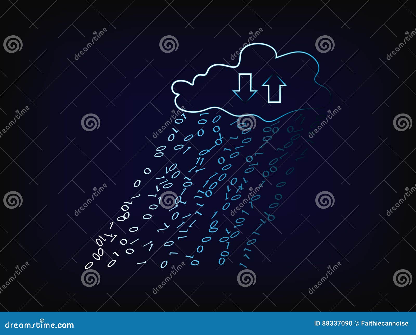Vector Cloud Binary Rain Arrows Stock Illustrations – 2 Vector Cloud Binary Rain Arrows Stock ...
