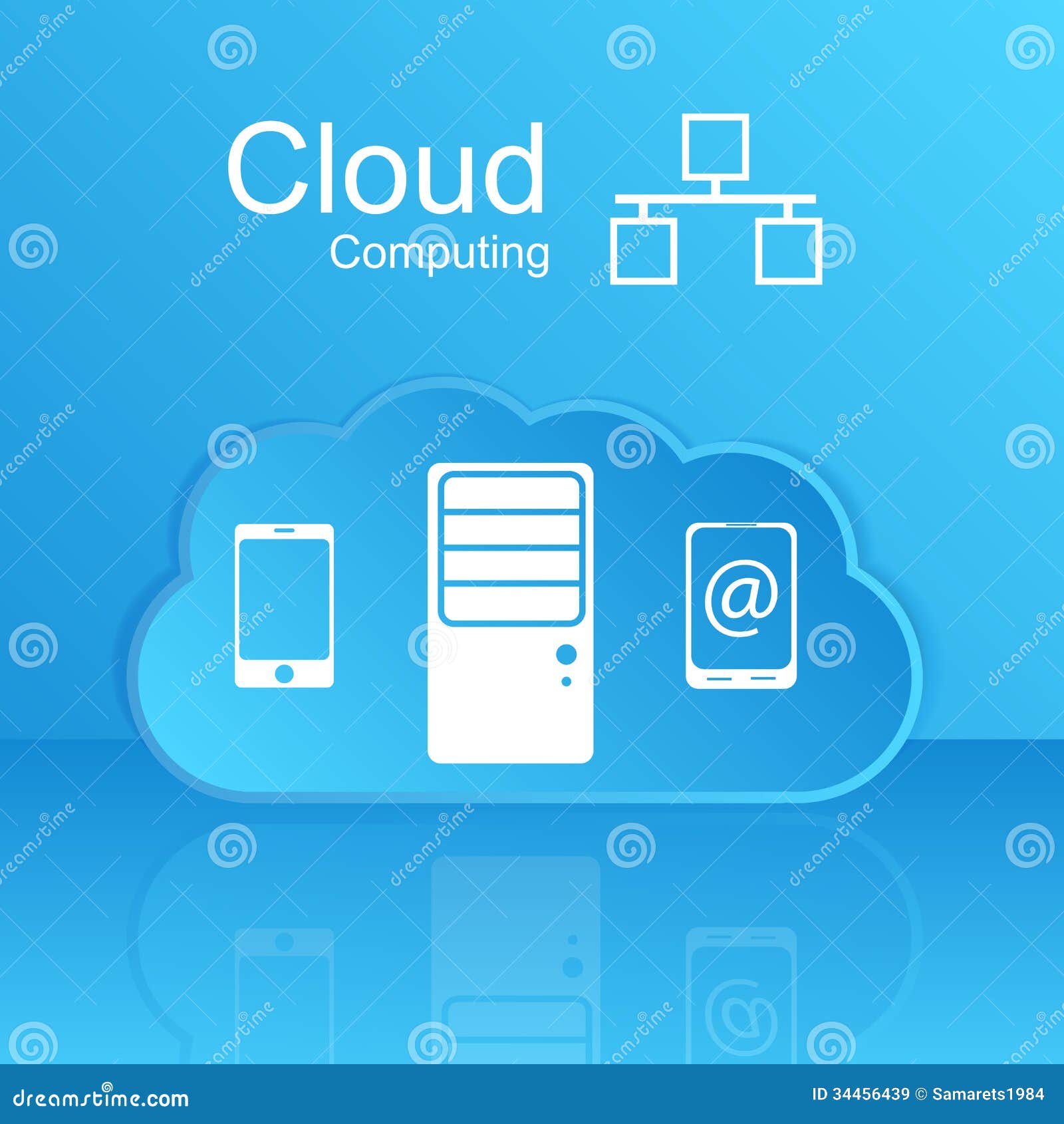 Vector Cloud Computing Concept. Modern Design Temp Stock Vector ...