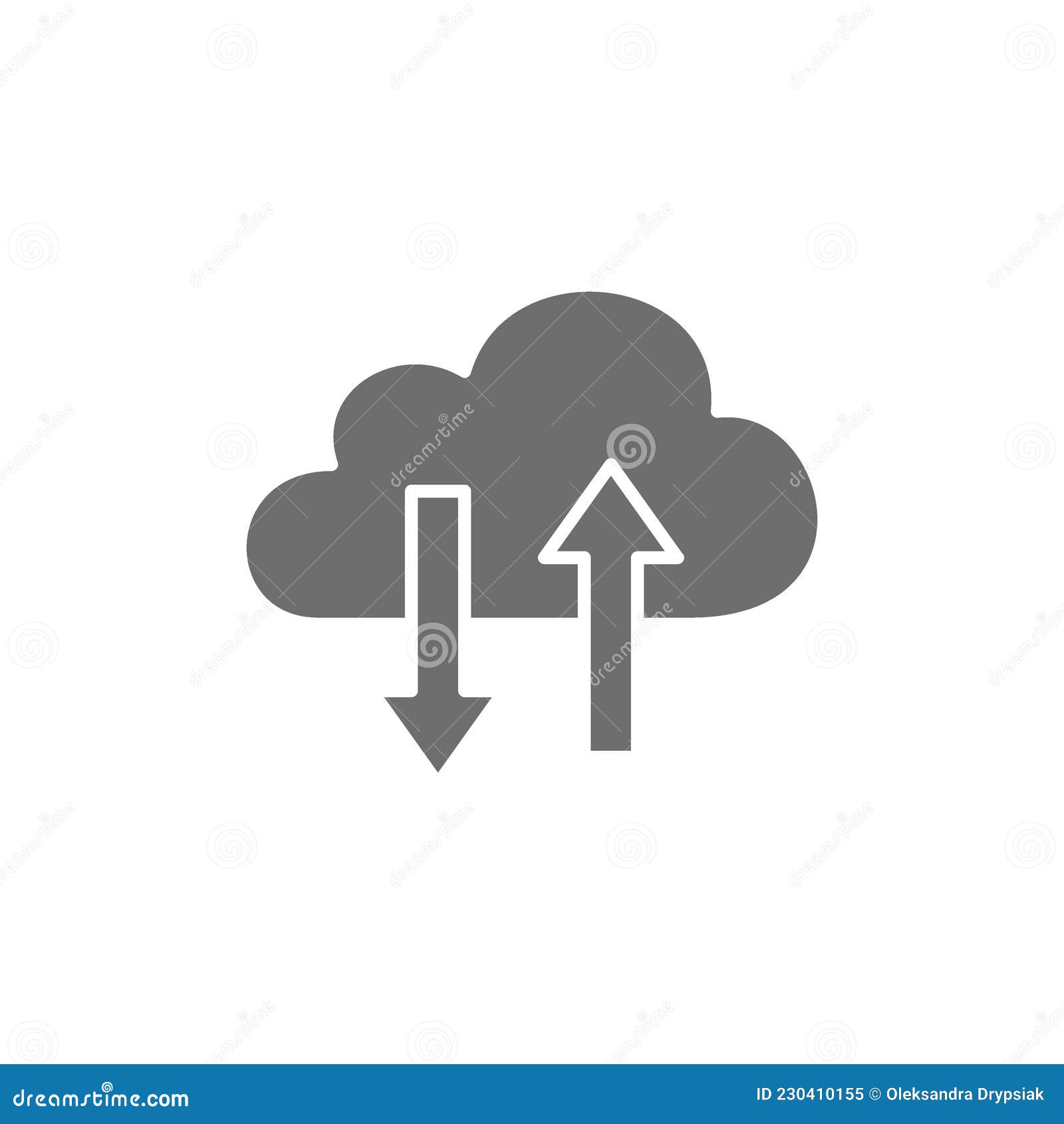 Vector Cloud Computing, Data Transfer Grey Icon. Stock Vector ...