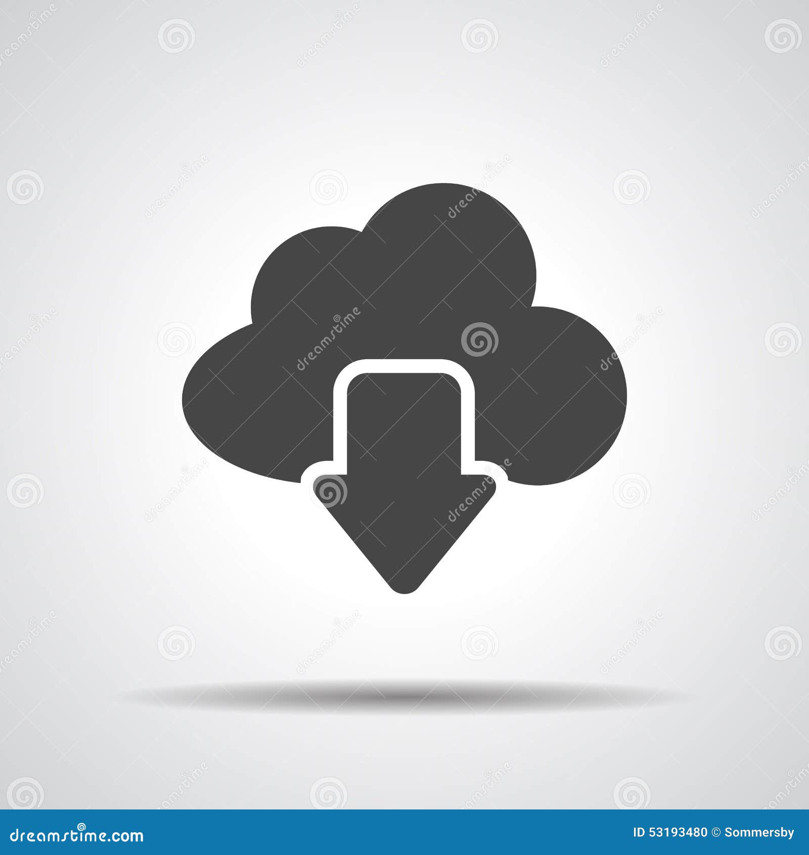 Vector Cloud Computing Download Icon, Stock Vector - Illustration of ...