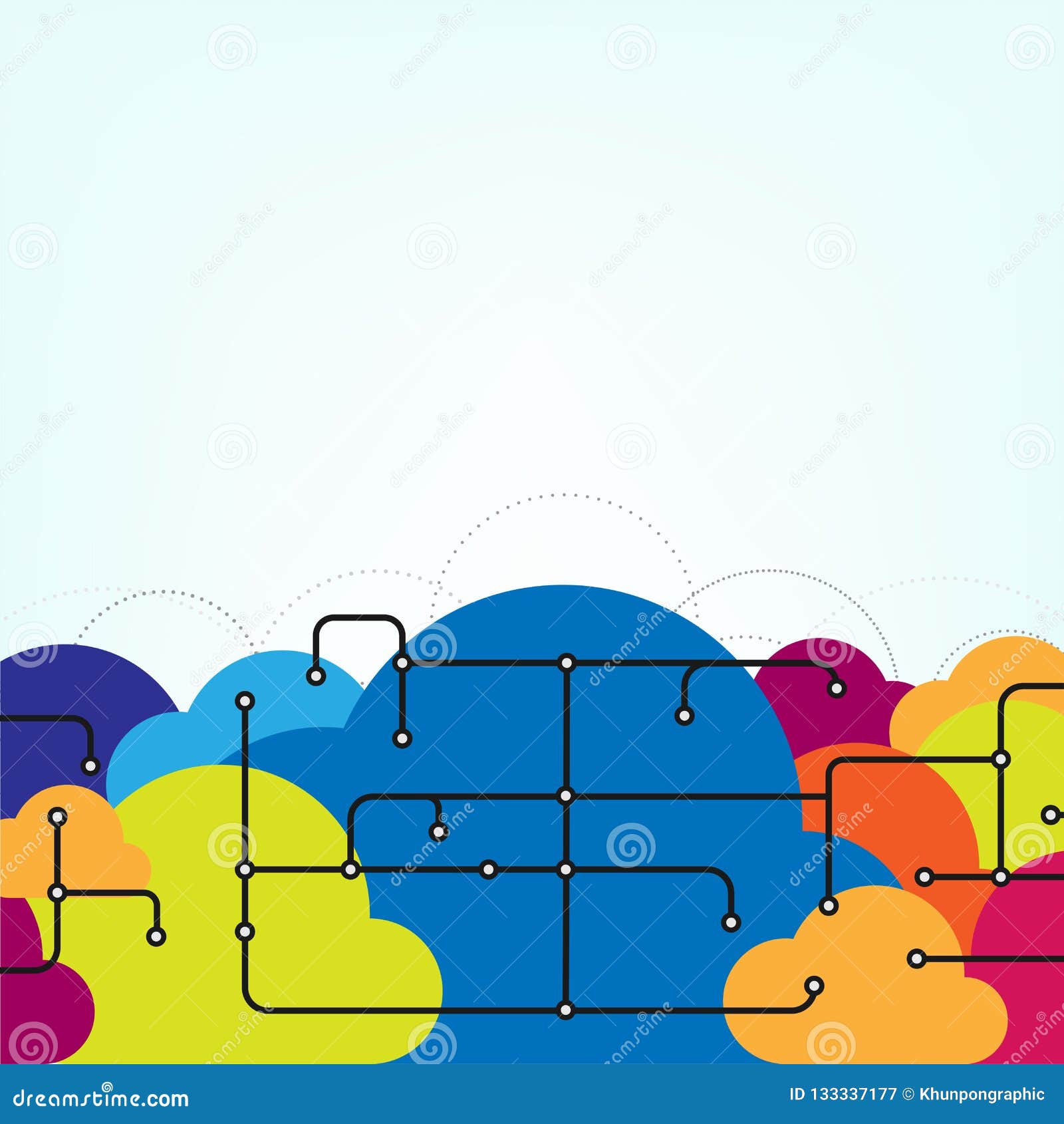 Cloud Computing Network Internet Storage Connection Stock Vector ...