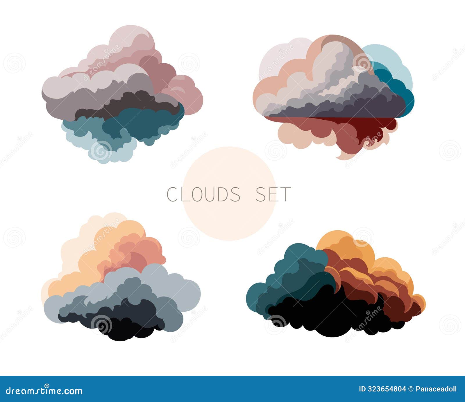 Vector Cloud in Cool Colors Stock Vector - Illustration of cotton ...