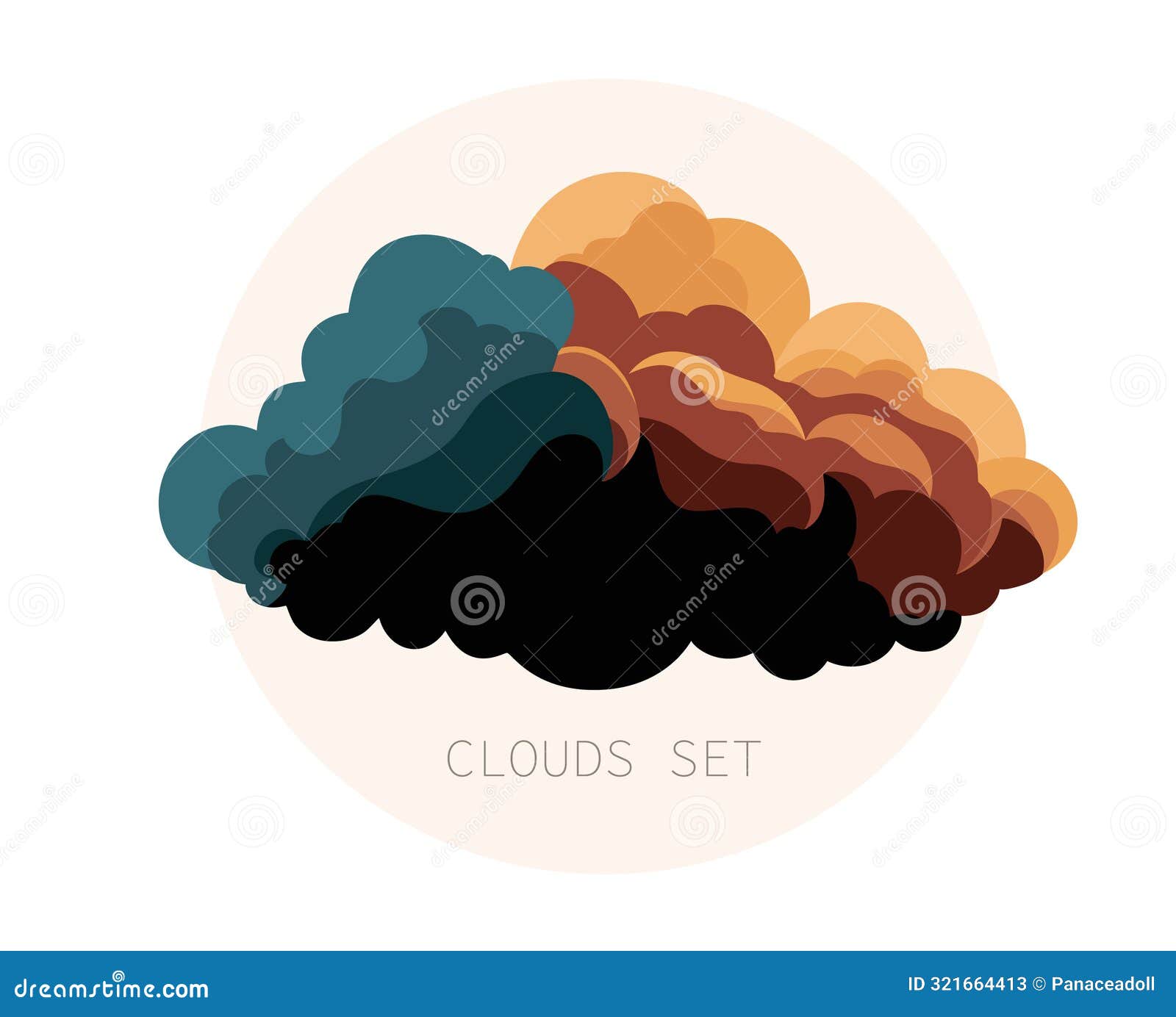 Vector Cloud in Cool Colors Stock Vector - Illustration of realistic ...