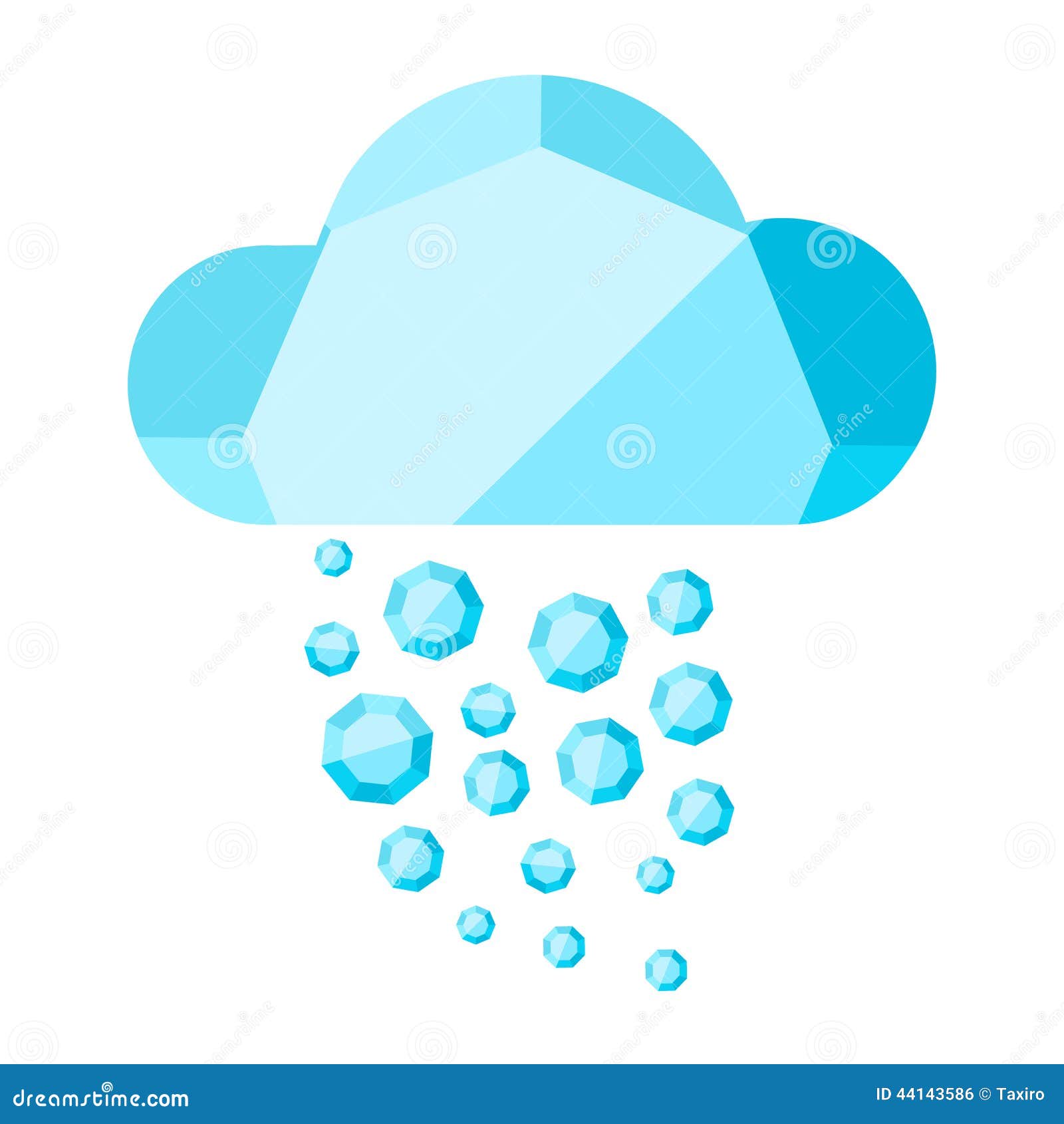 Vector Cloud with Diamond Rain Stock Illustration - Illustration of ...