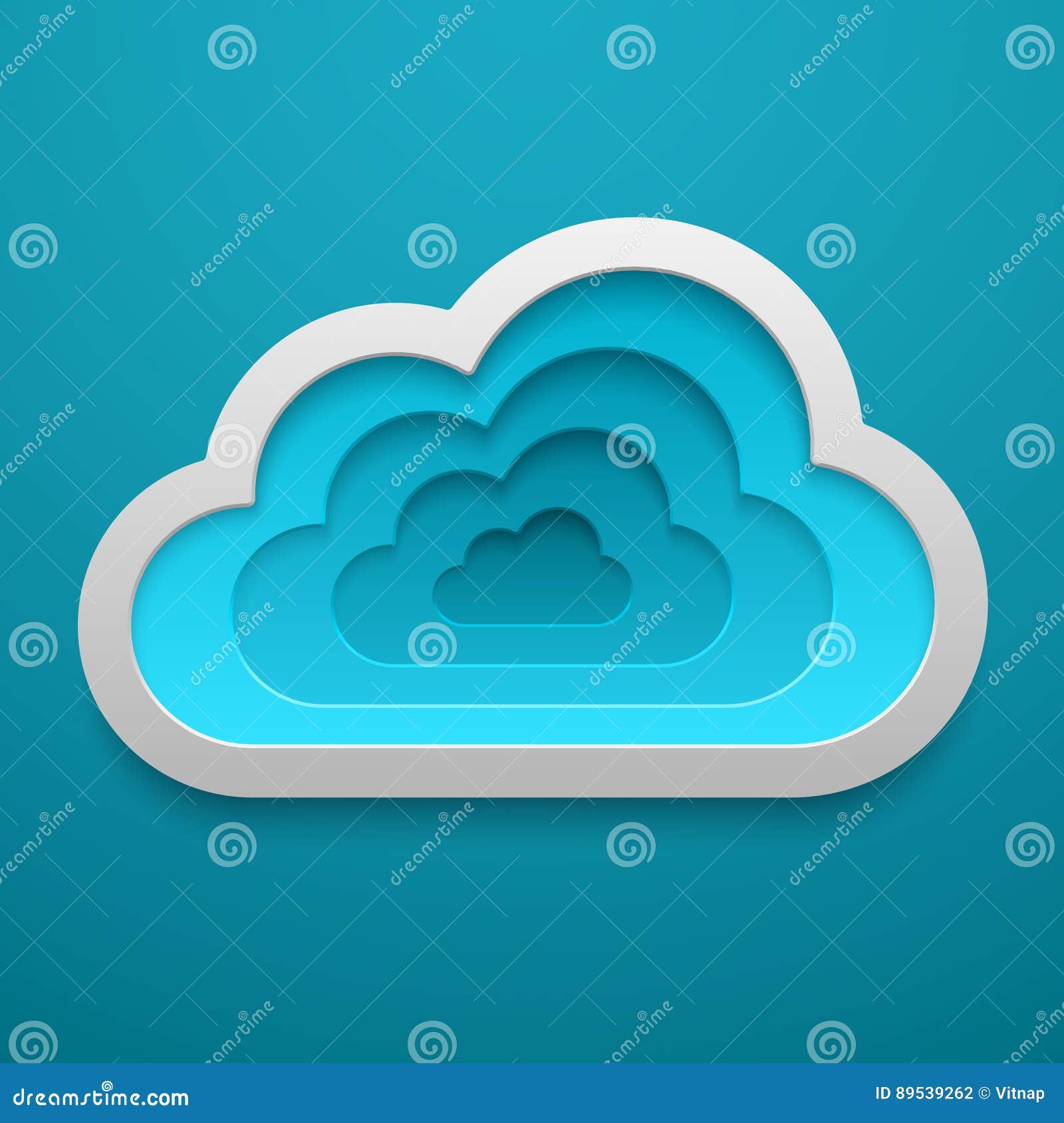 Vector Cloud Icon Shape. Paper Art Concept Design Stock Vector ...
