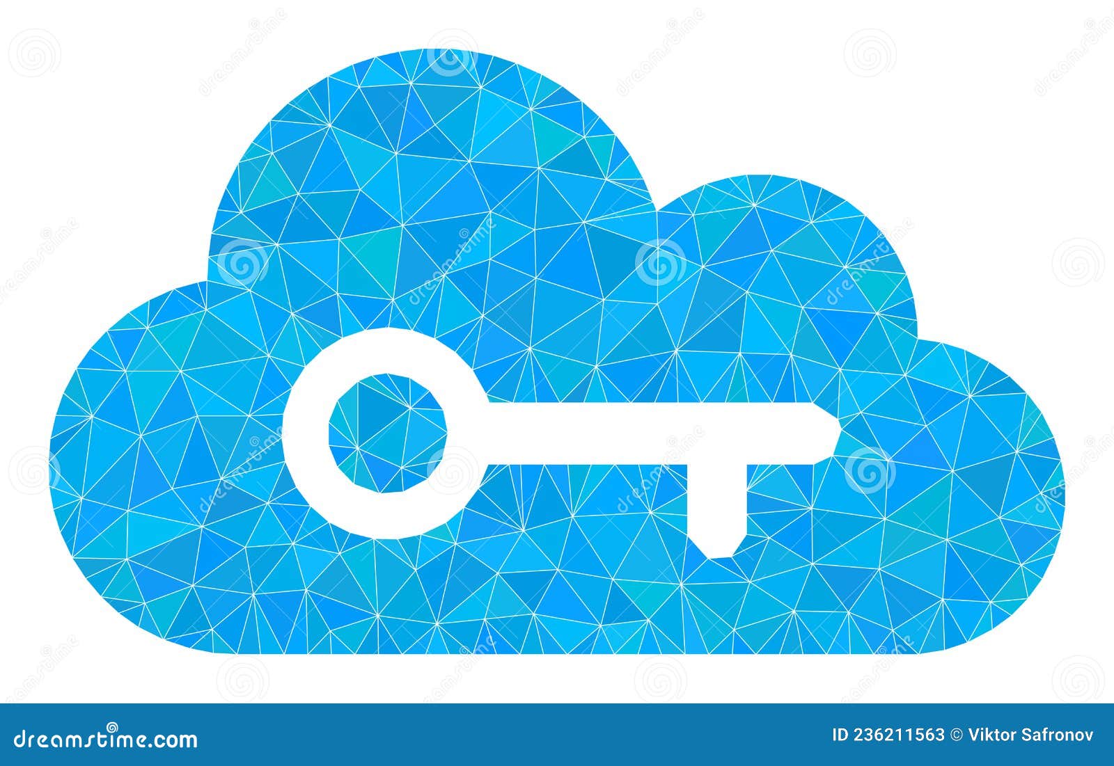 Vector Cloud Key Lowpoly Icon Stock Vector - Illustration of private ...
