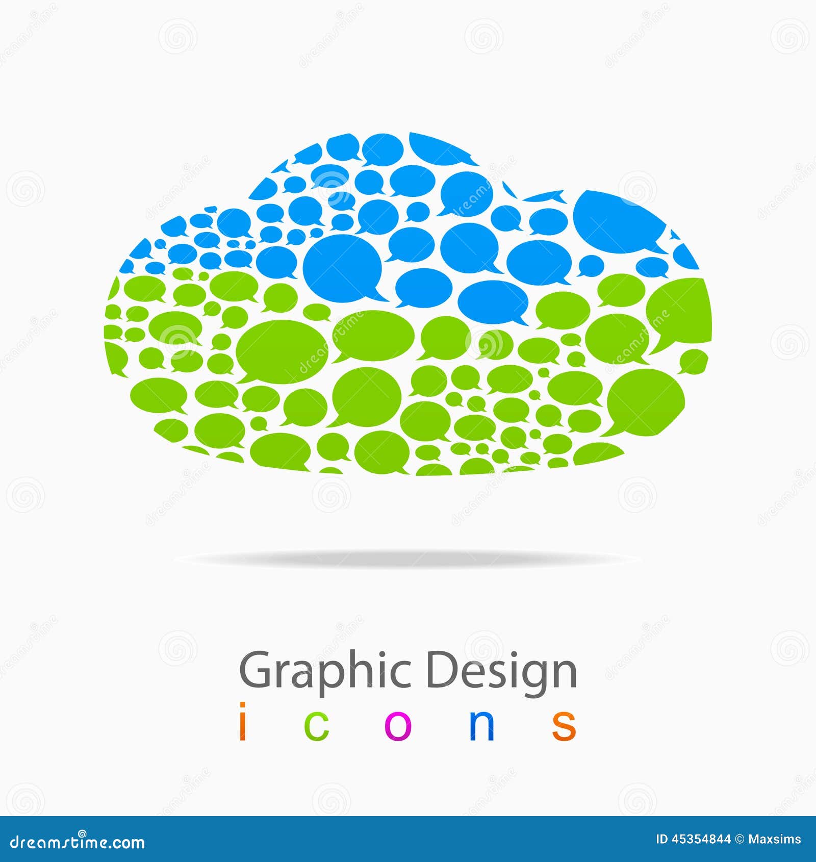 Vector Cloud Message Logo Color Icon Business Stock Vector ...