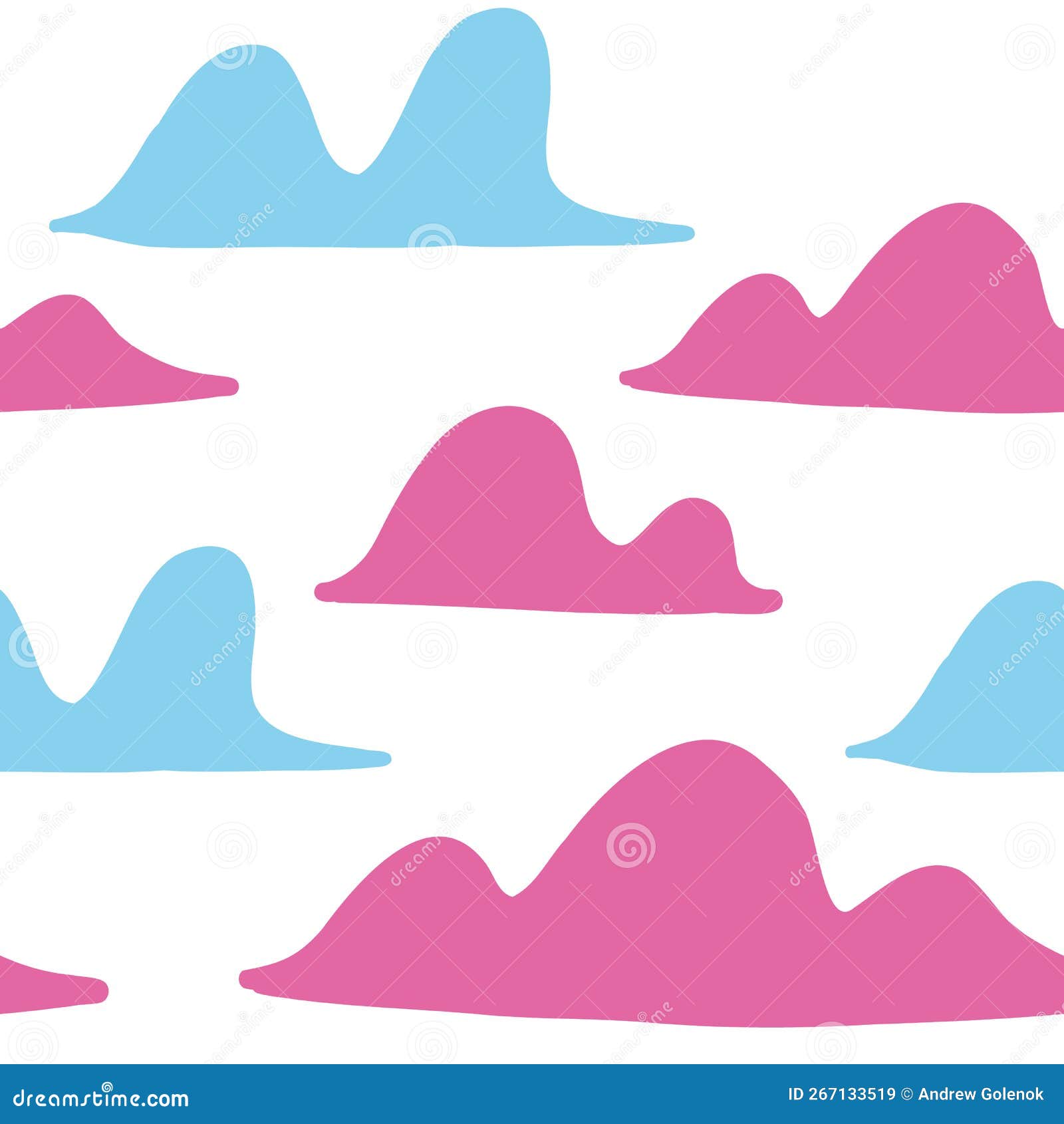 Cloud Seamless Pattern in Cartoon Flat Style Stock Vector ...