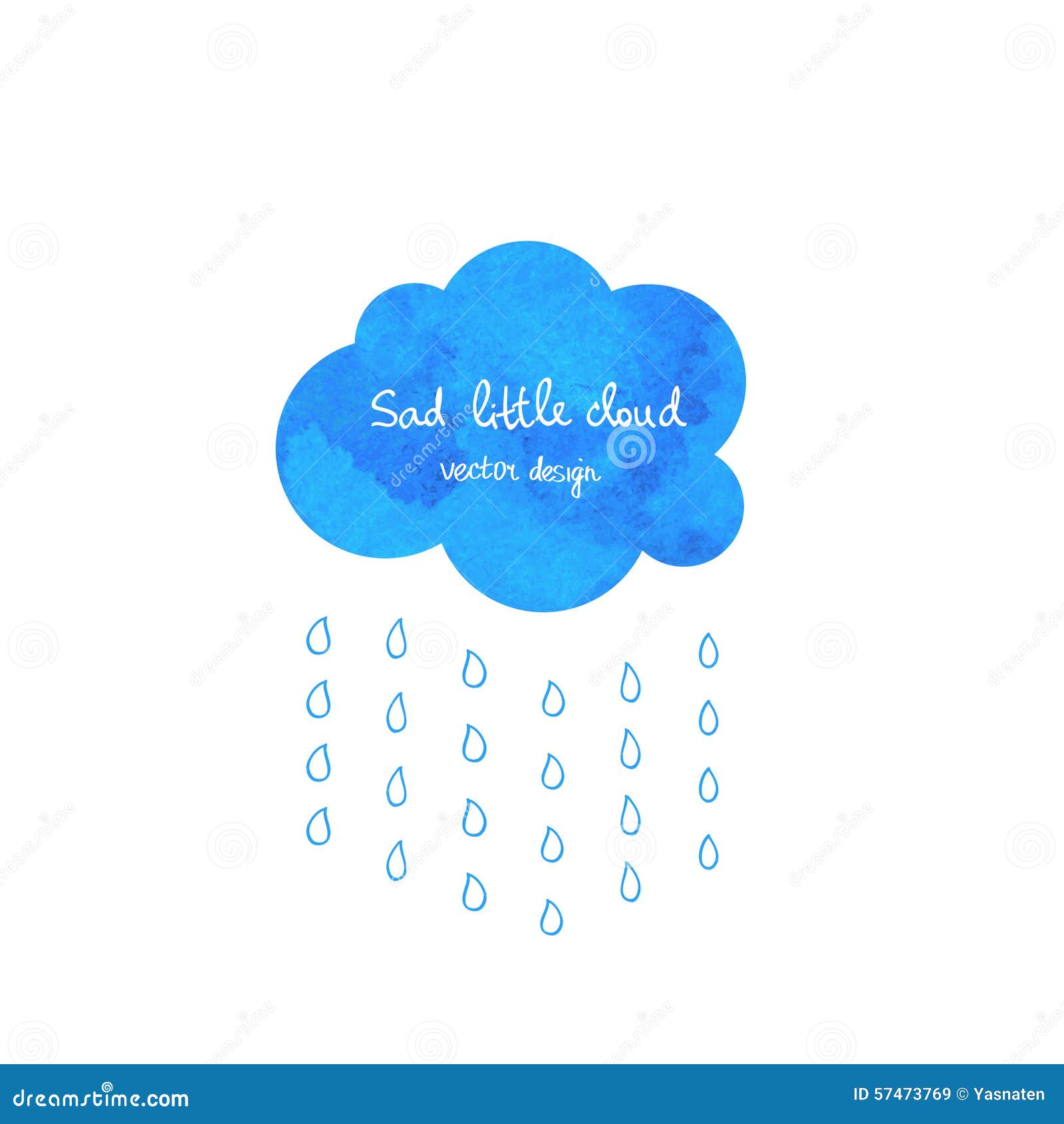 Vector Cloud Raining Design Stock Vector - Illustration of aquarelle ...