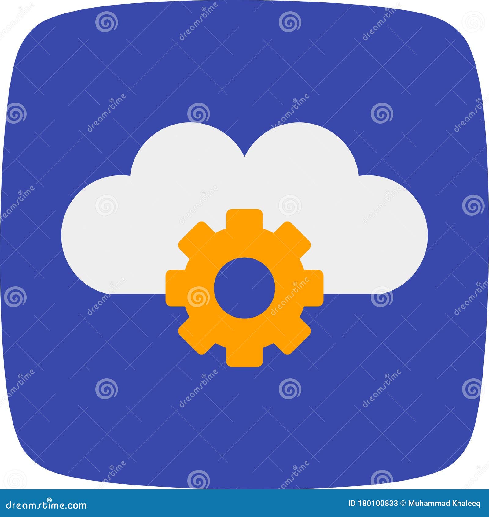 Vector Cloud Settings Icon for Personal and Commercial Use. Stock ...