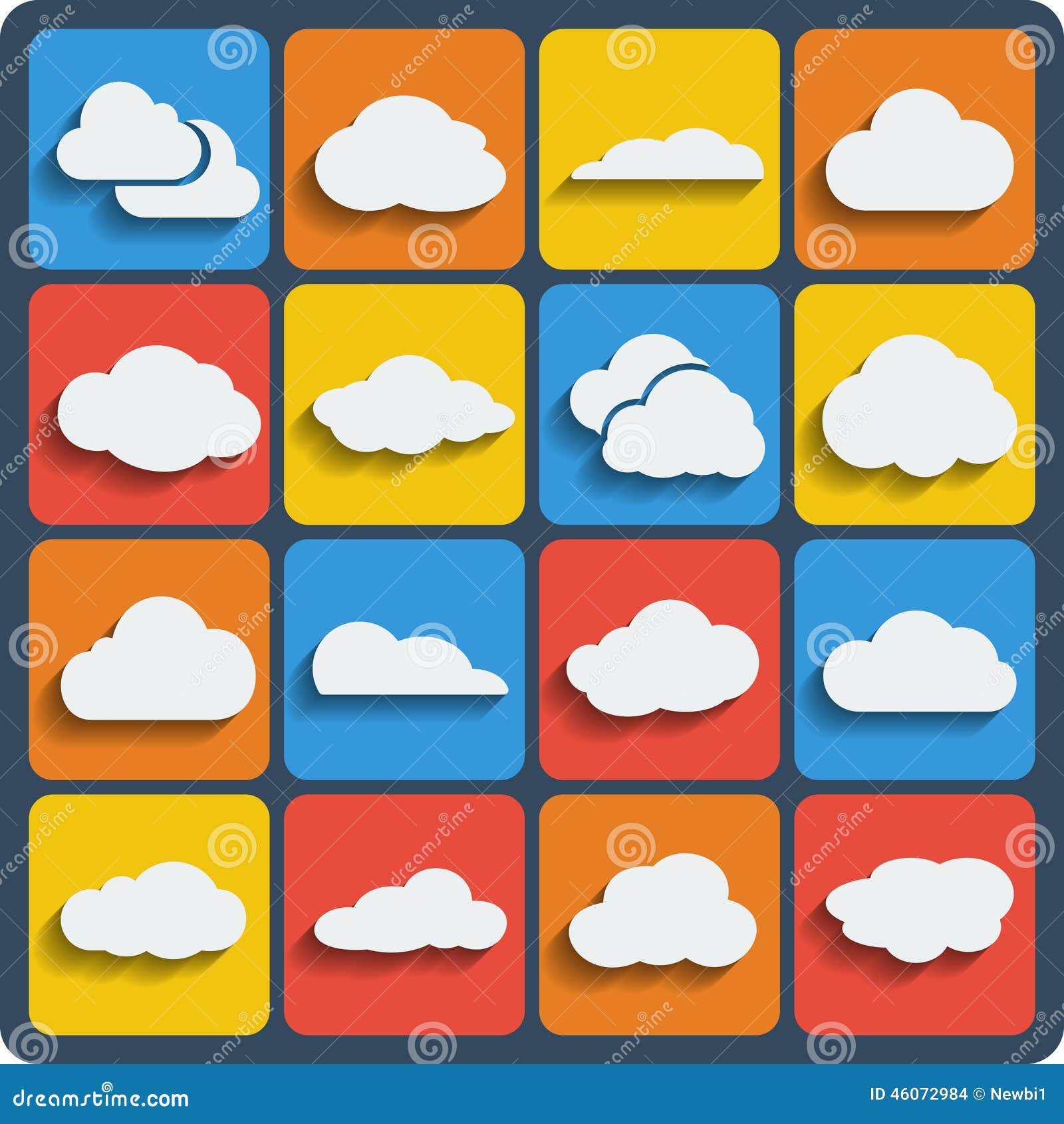 Vector cloud shapes set stock vector. Illustration of cloudscape - 46072984