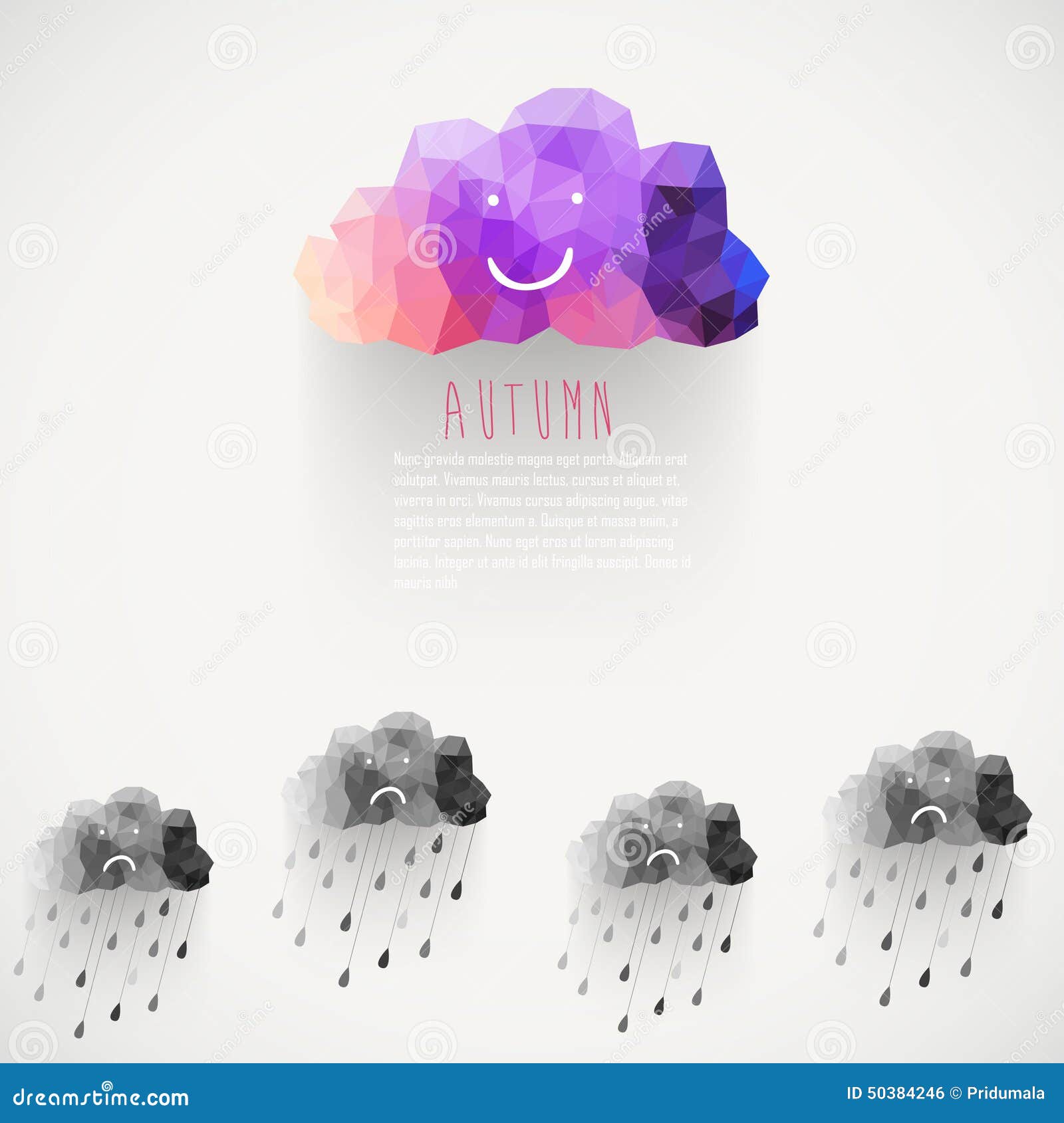 Vector Cloud Smile, Made of Triangles. Think Positive Stock Vector ...