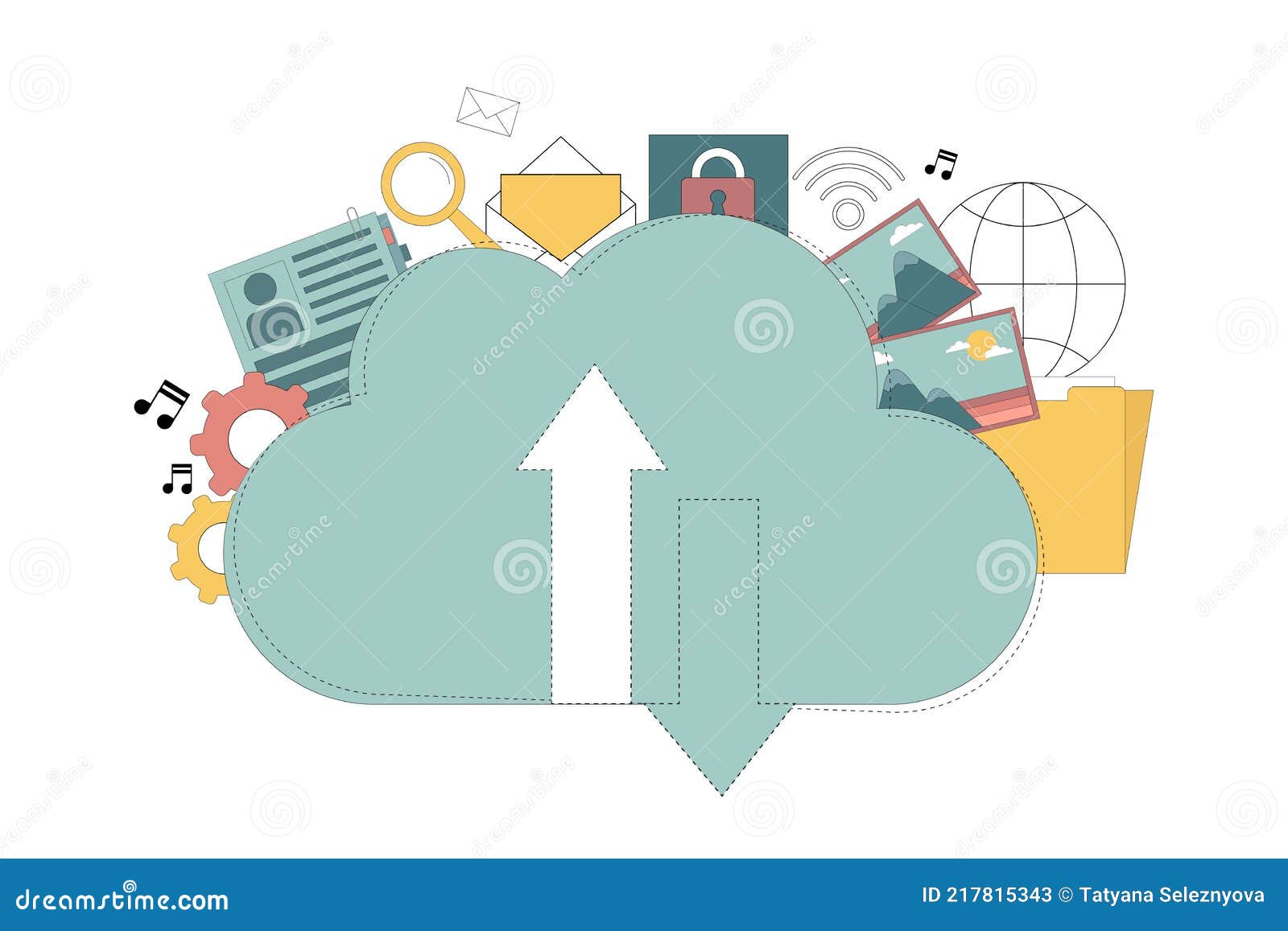 Vector. Cloud Storage. a Virtual Place To Store Your Multimedia Stock ...