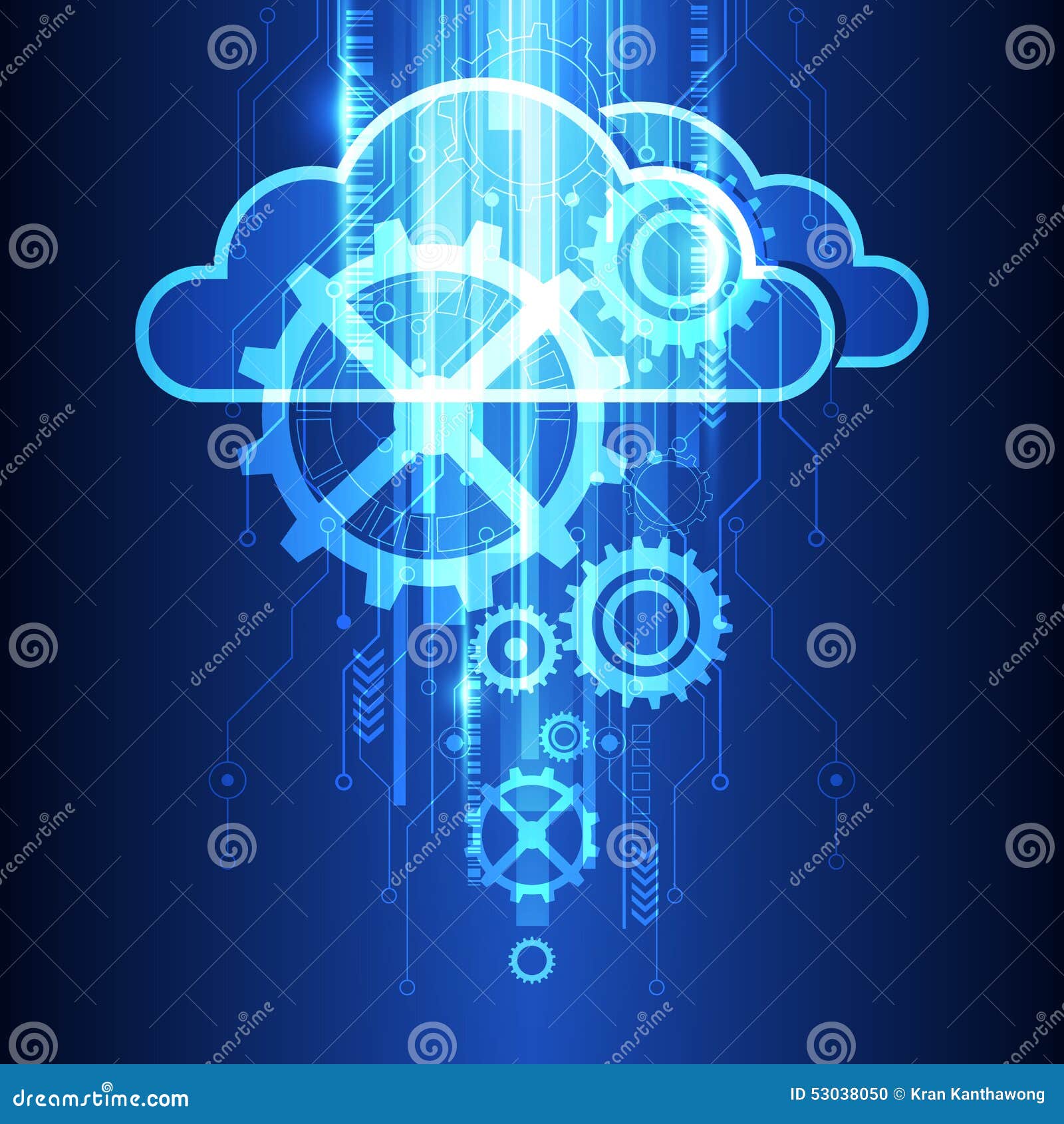 Vector Cloud Technology System Background, Illustration Stock Vector ...