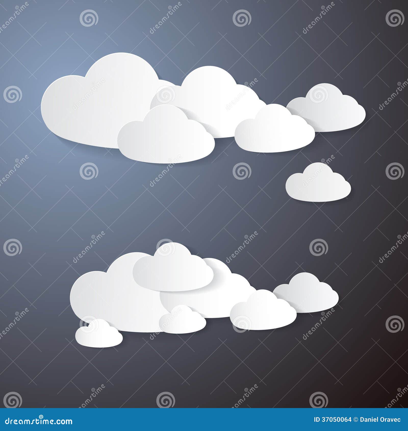 Vector Clouds Cut from Paper Stock Vector - Illustration of application ...