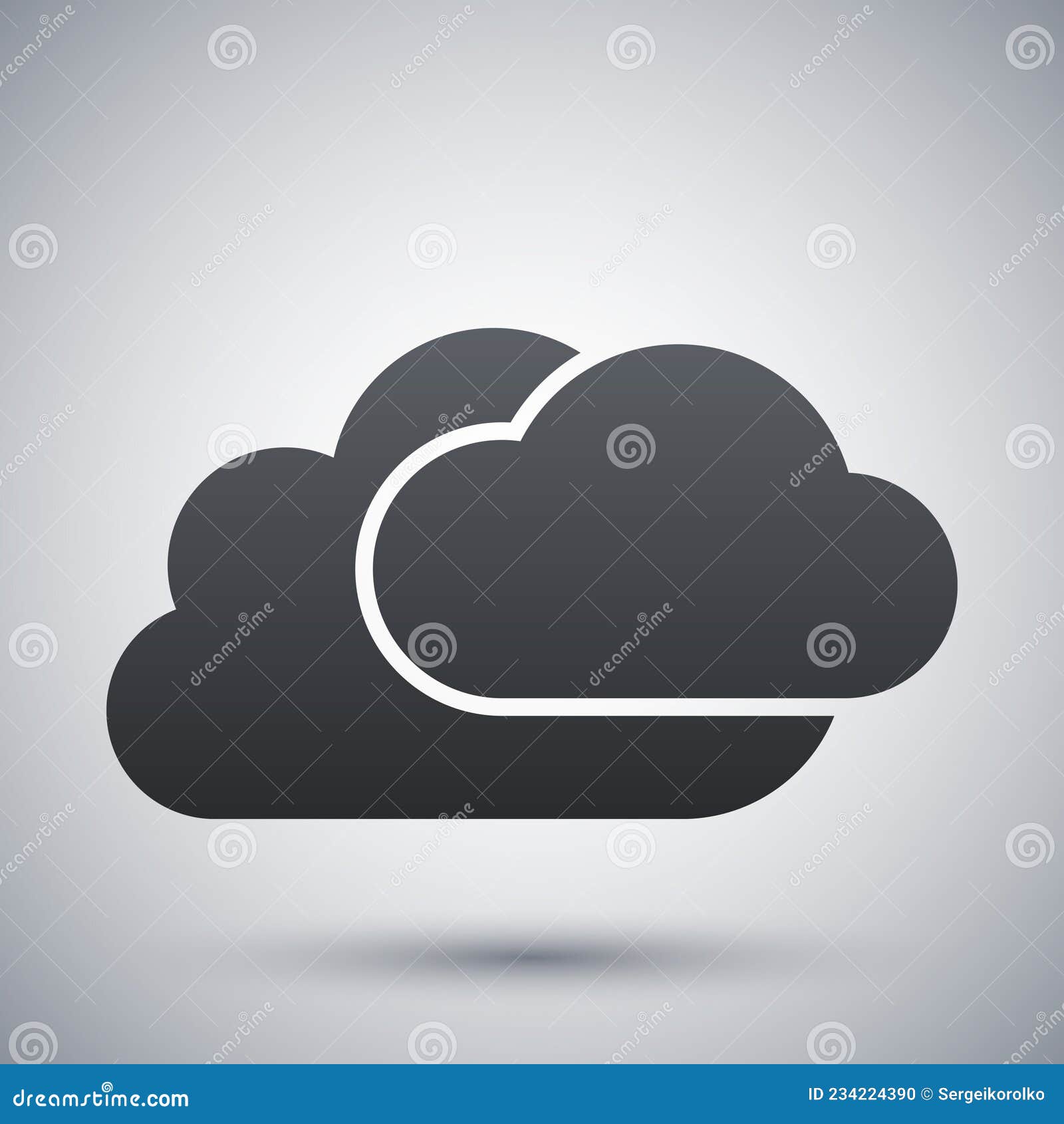 Clouds Icon Set. Different Cloud Shapes Isolated On The Blue Sky ...