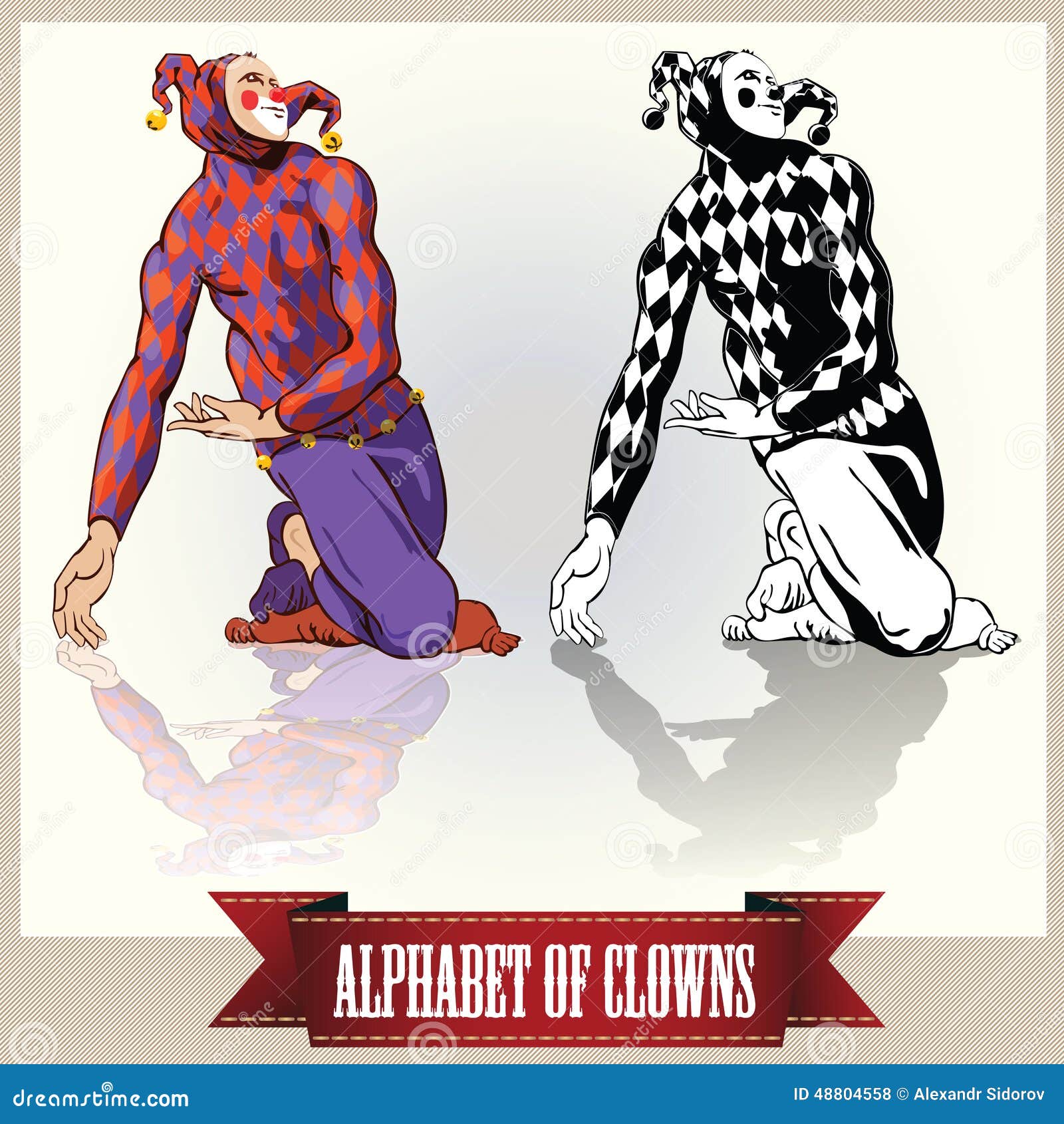 Vector Clowns in a Pose Letters of the English Alphabet Stock Vector ...