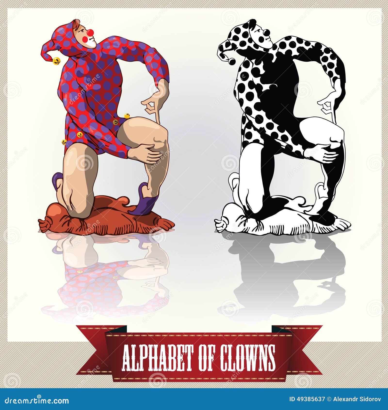 Vector Clowns in a Pose Letters of the English Alphabet Stock Vector ...