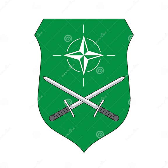 Vector Coat of Arms of the Allied Land Command. LANDCOM Editorial Stock ...