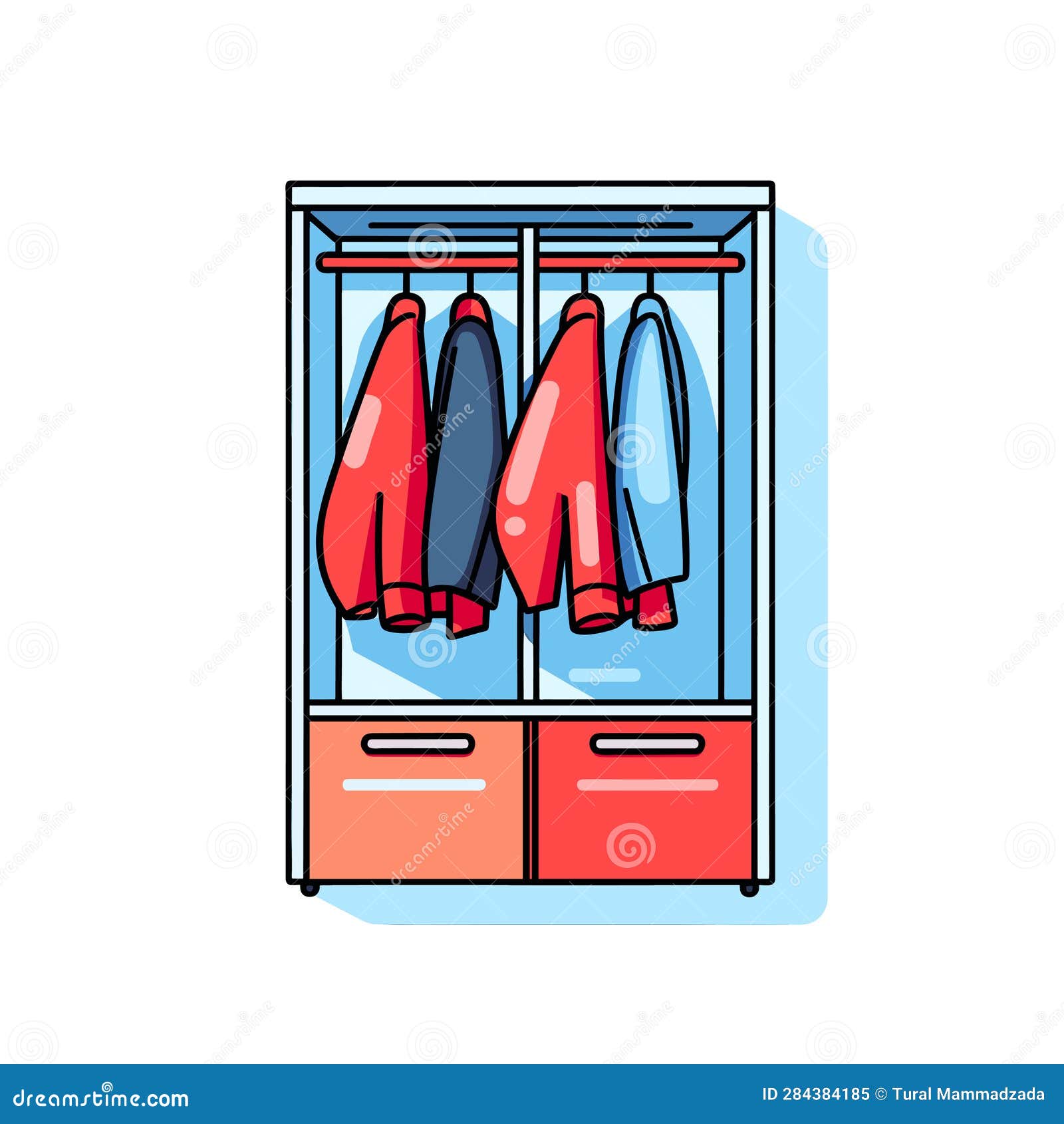 Vector of a Coat Rack with Three Coats Hanging on it Stock Vector ...