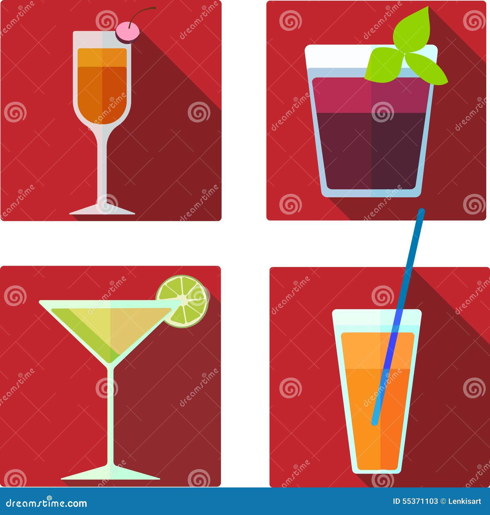 Vector Cocktail Illustrations Set Stock Vector - Illustration of icon ...
