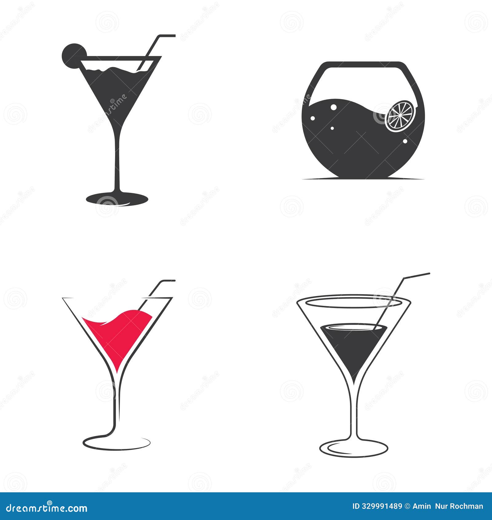 Vector of Cocktail Logo, Cocktail Symbol or Icon Stock Illustration ...