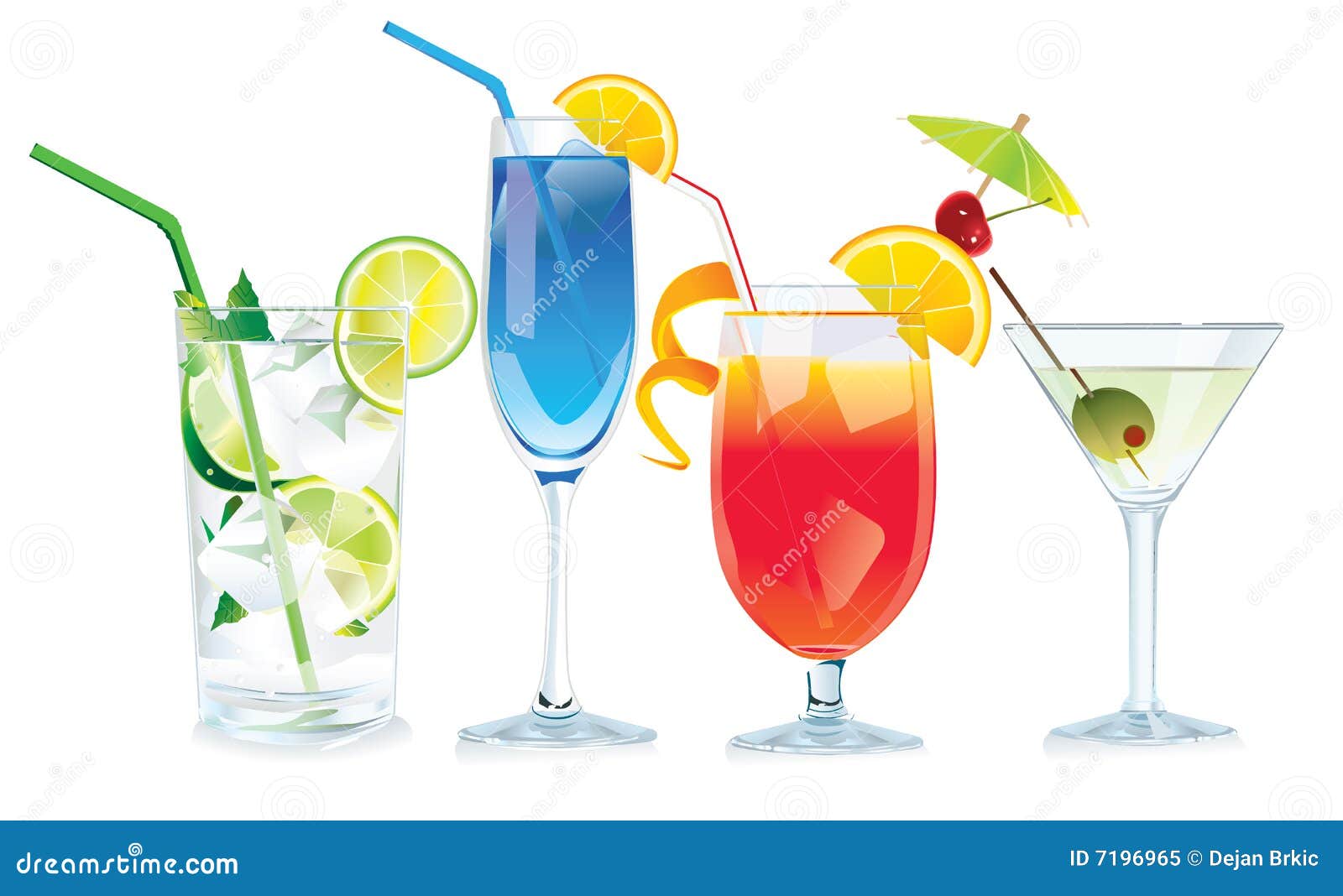 Vector cocktails stock vector. Illustration of margarita - 7196965