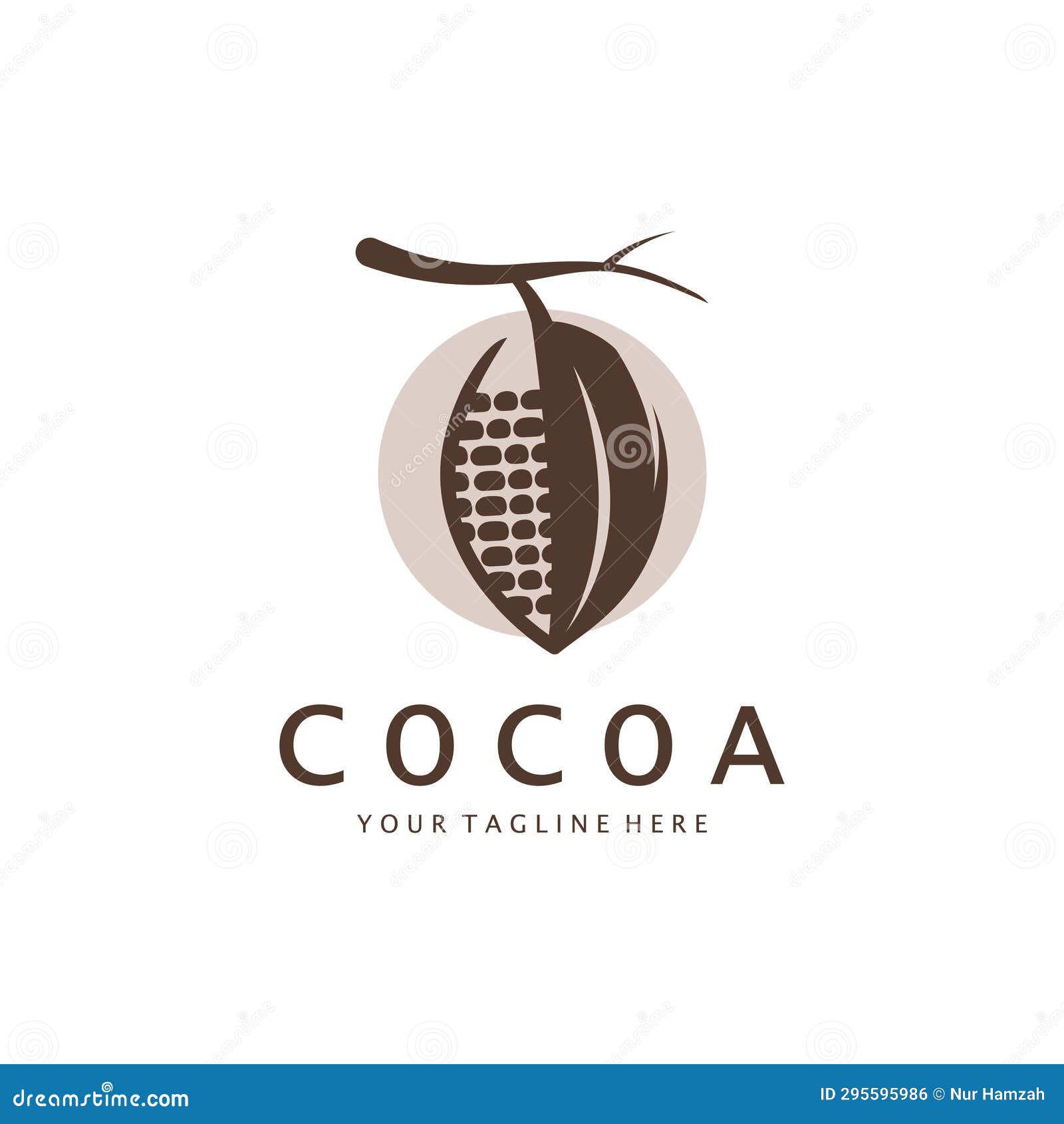 Vector Cocoa Flat Logo Template with White Background Stock ...