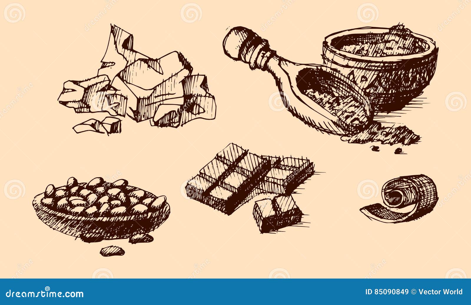 Vector Cocoa Hand Drawn Plate Sketch Illustration. | CartoonDealer.com ... Vector Cocoa Hand Drawn Plate Sketch Illustration. | CartoonDealer.com ...