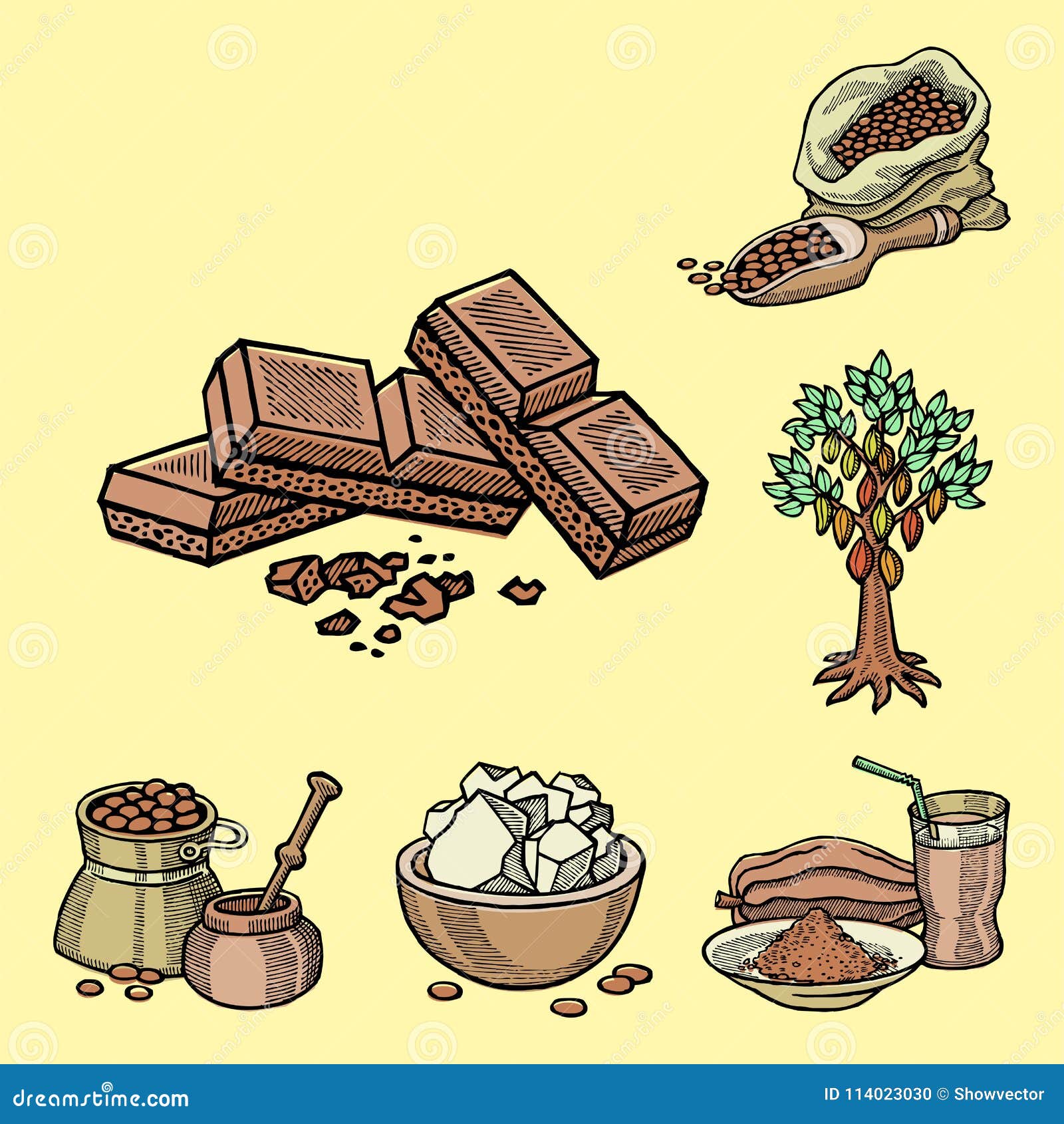 Vector Cocoa Products Hand Drawn Sketch Doodle Food Chocolate Sweet ... Vector Cocoa Products Hand Drawn Sketch Doodle Food Chocolate Sweet ...