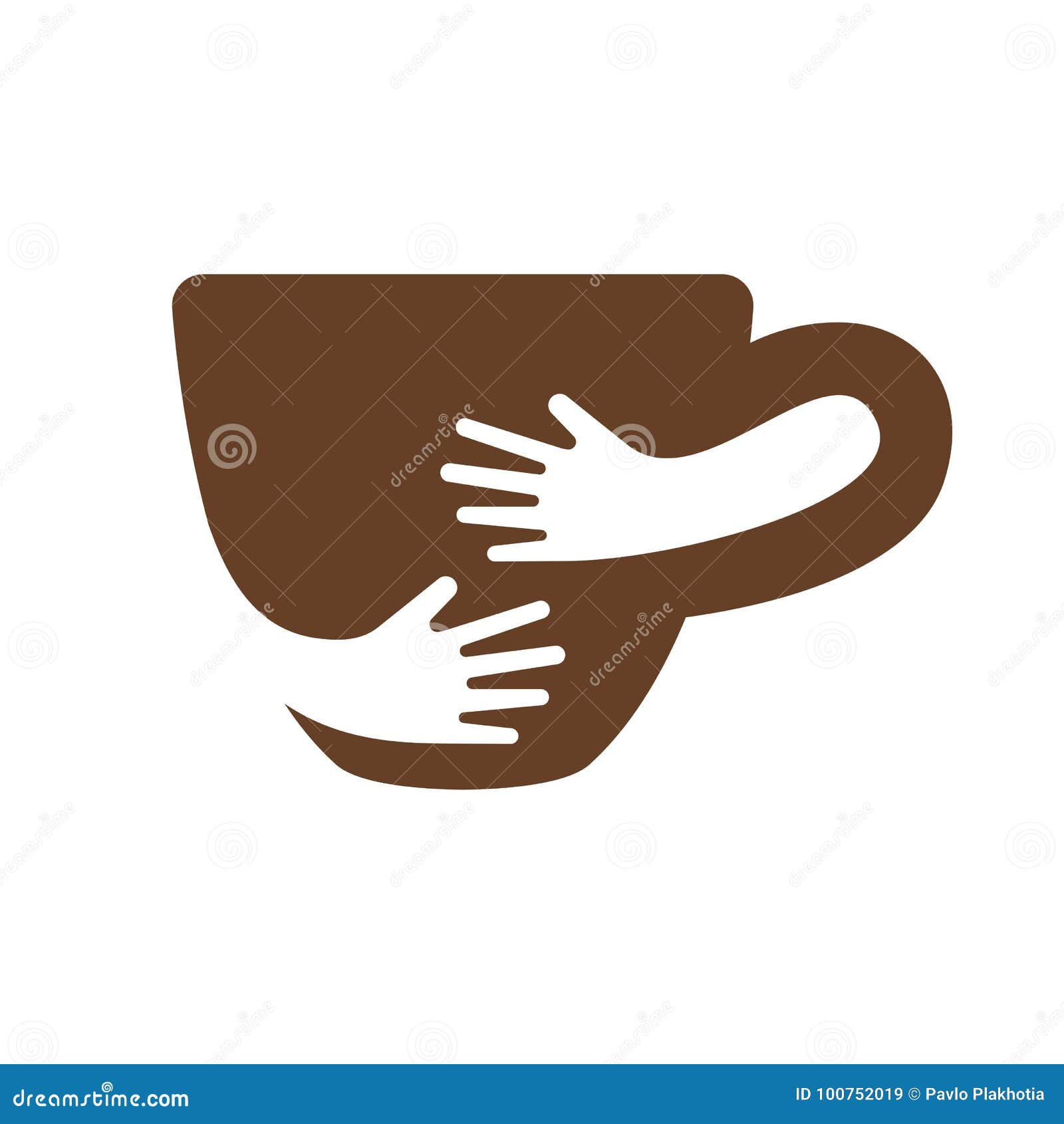 Creative Coffee Cup and Hands Logo Design. Cafe or Restaurant Symbol ...