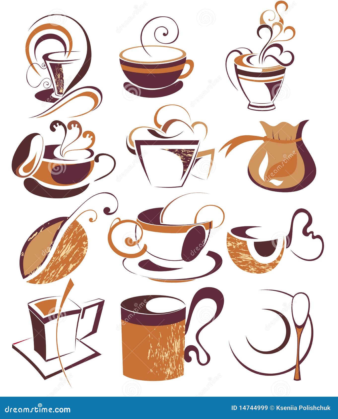 Vector coffee elements set stock vector. Illustration of idea - 14744999
