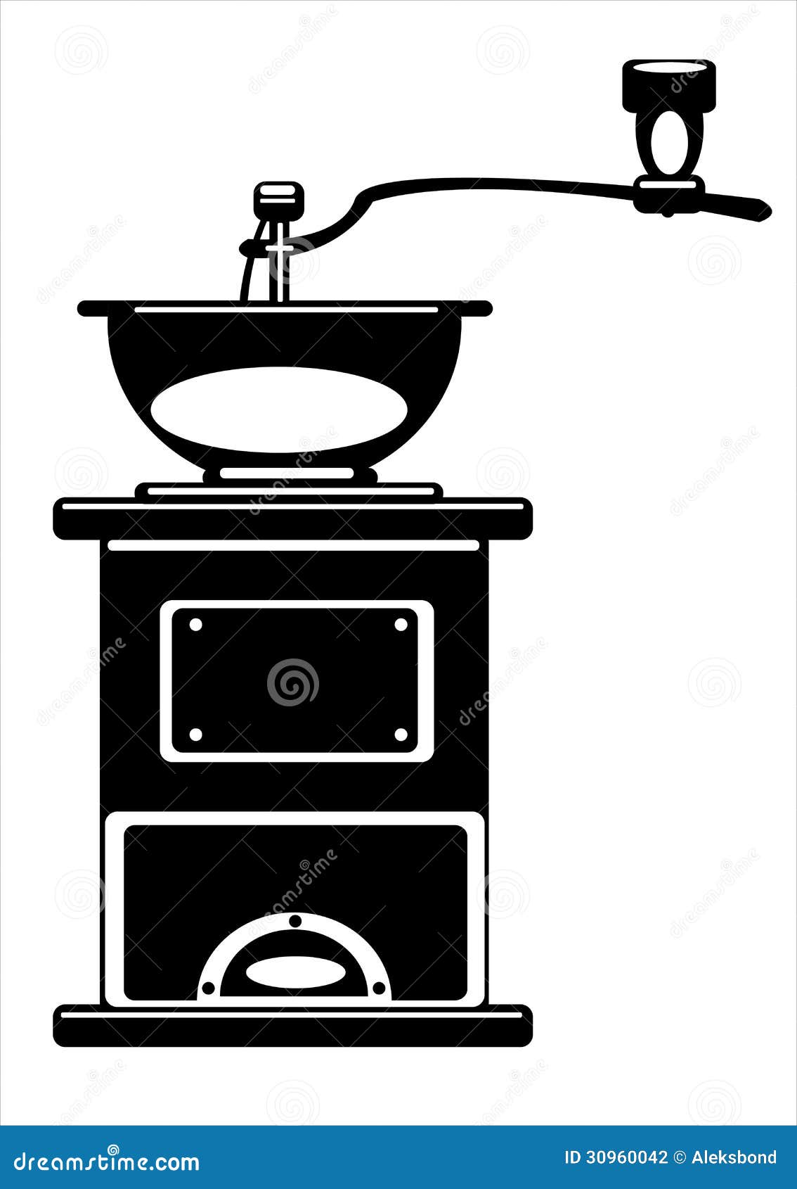 Vector Coffee Grinder Isolated on White Stock Vector - Illustration of ...