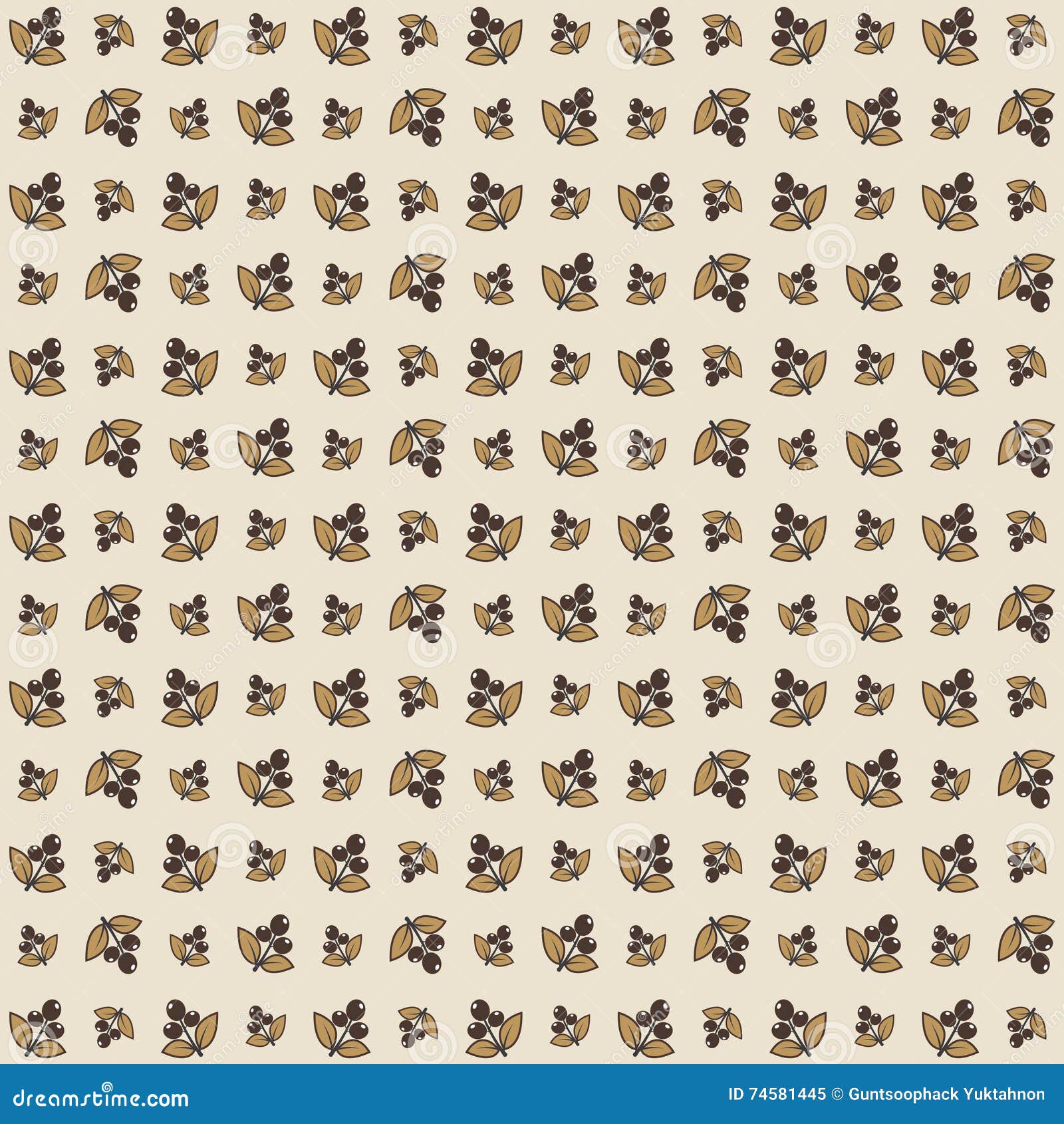 Vector Coffee Icons. Vector Seamless Pattern Stock Illustration ...