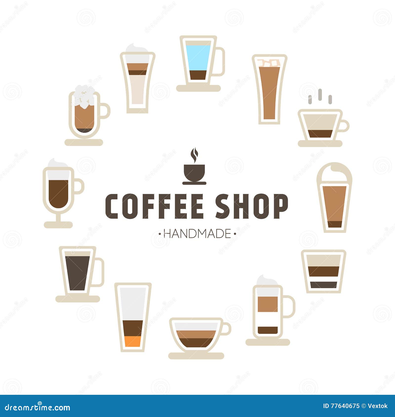 Vector Coffee Shop Background Stock Vector - Illustration of collection ...