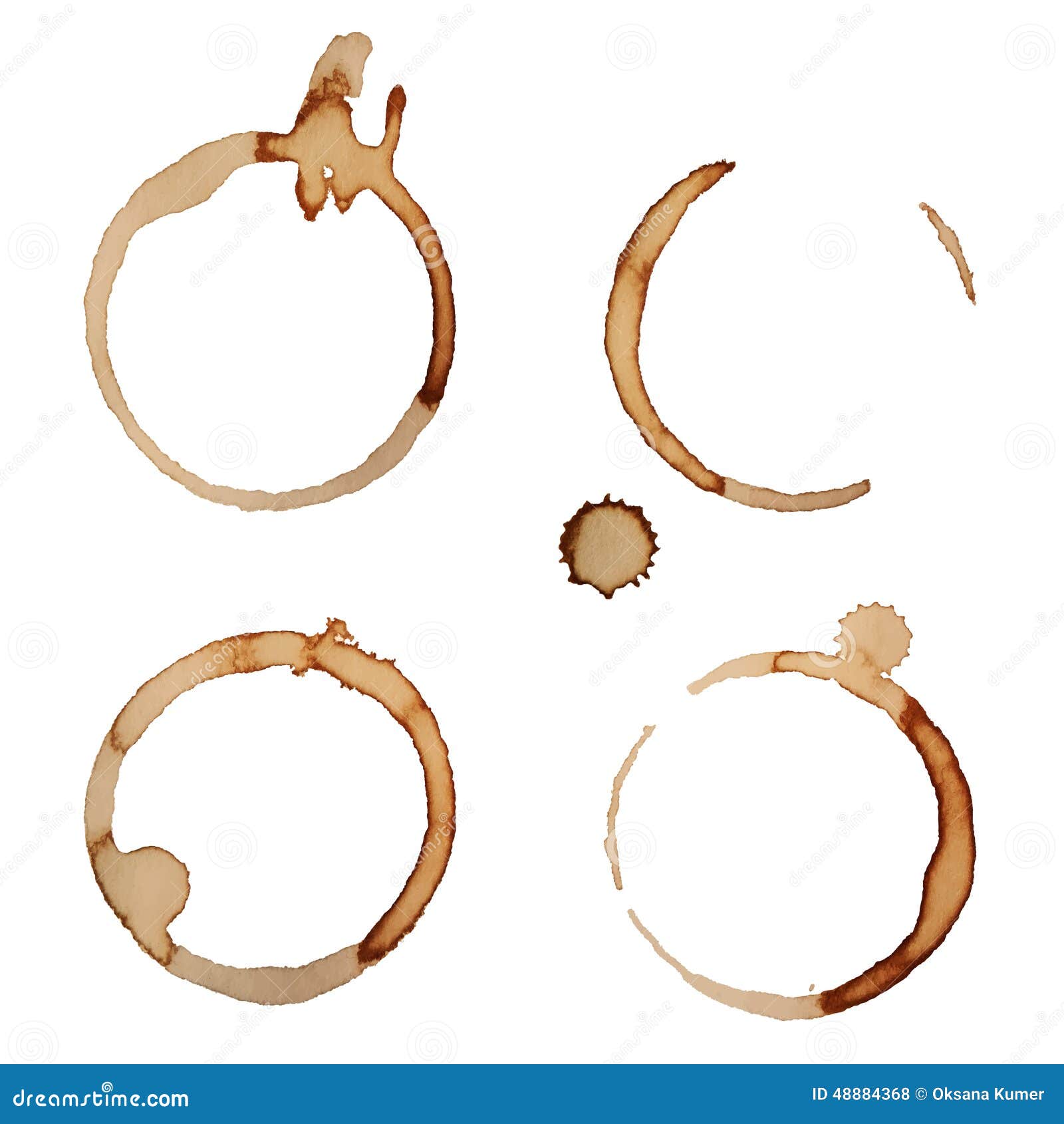 Vector Coffee Stain Rings Set 2 Stock Vector - Illustration of ...