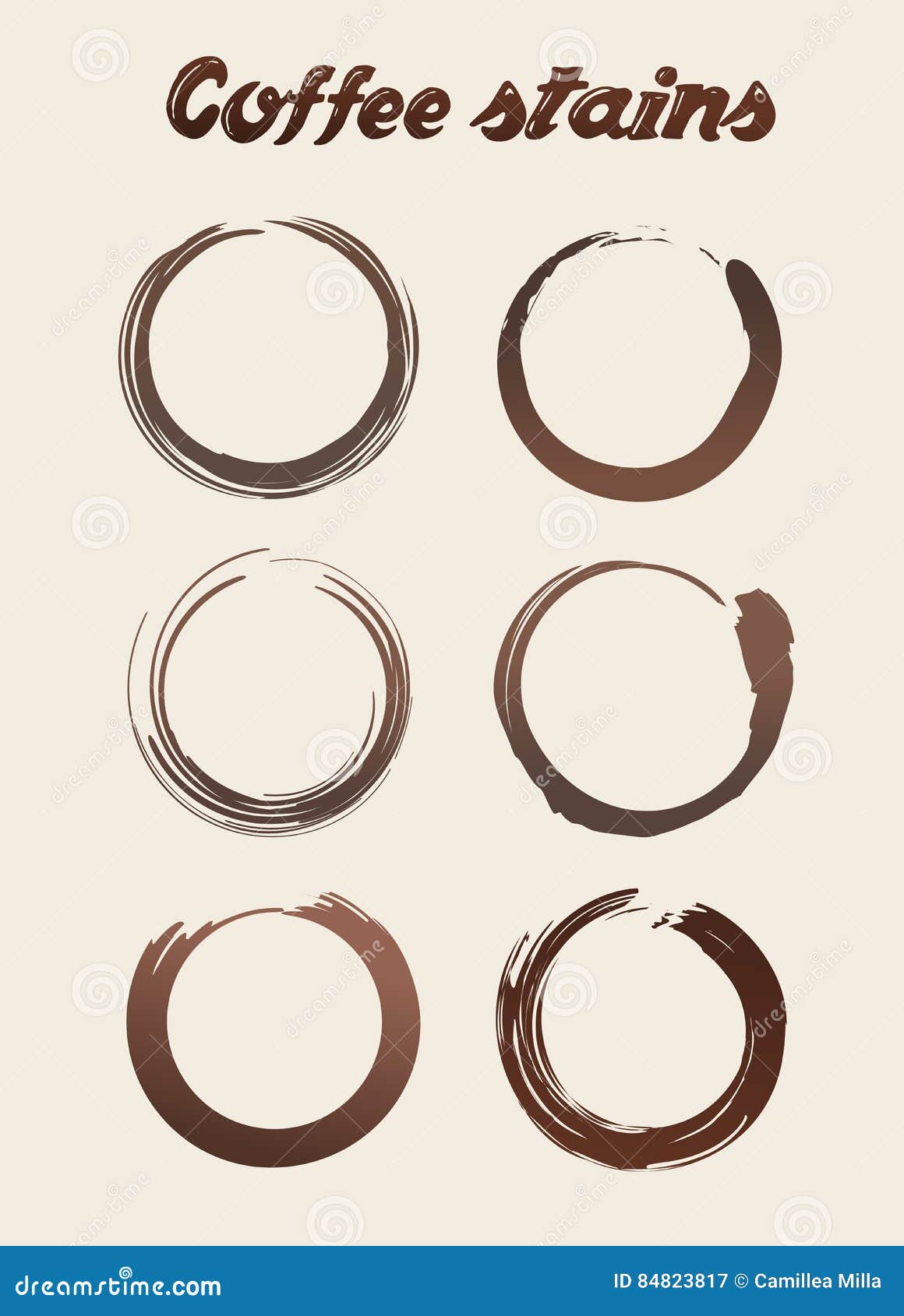 Vector Coffee Stains Symbols Set Illustration Stock Vector ...
