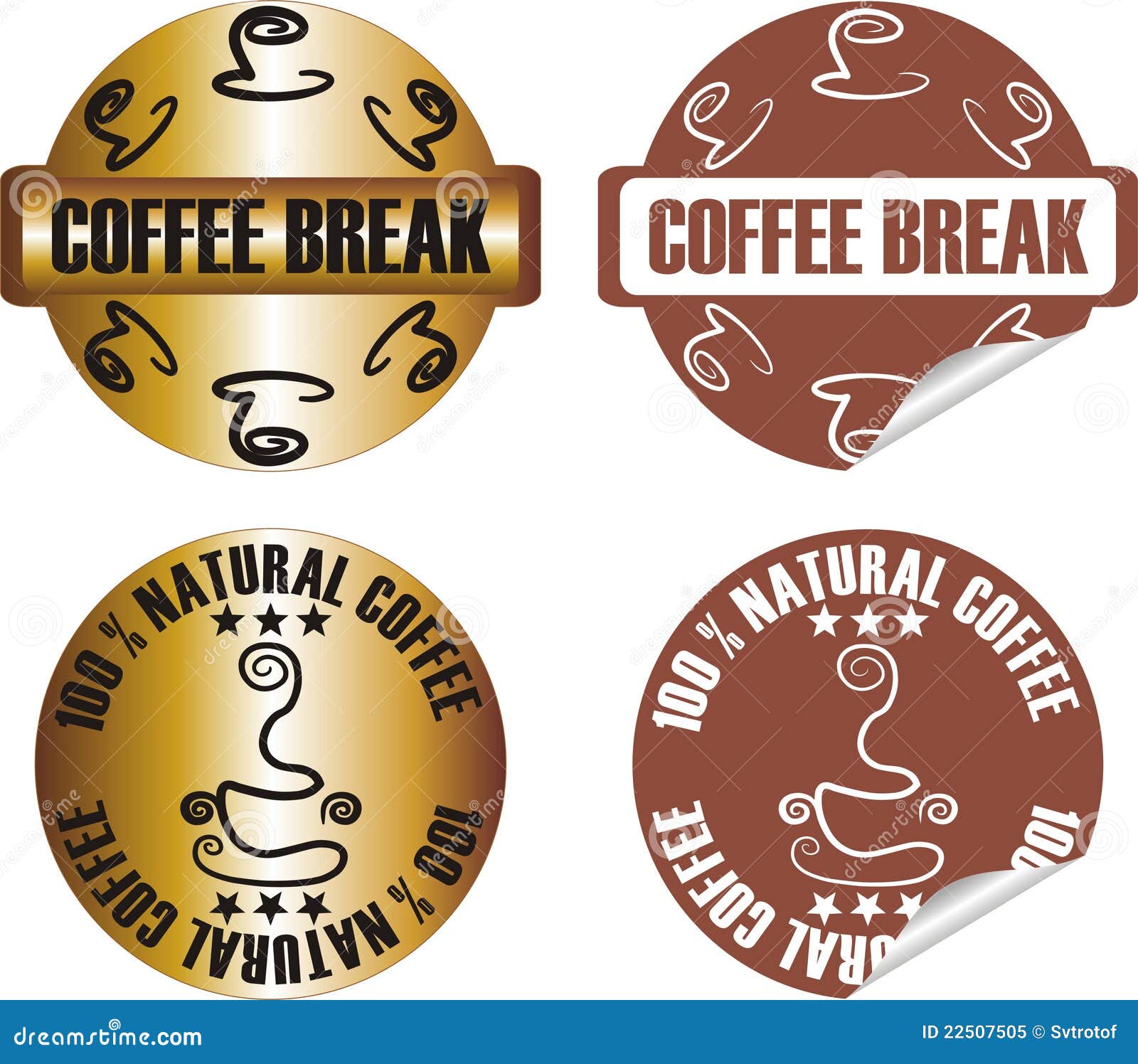 Vector coffee stamp set stock vector. Illustration of vector - 22507505
