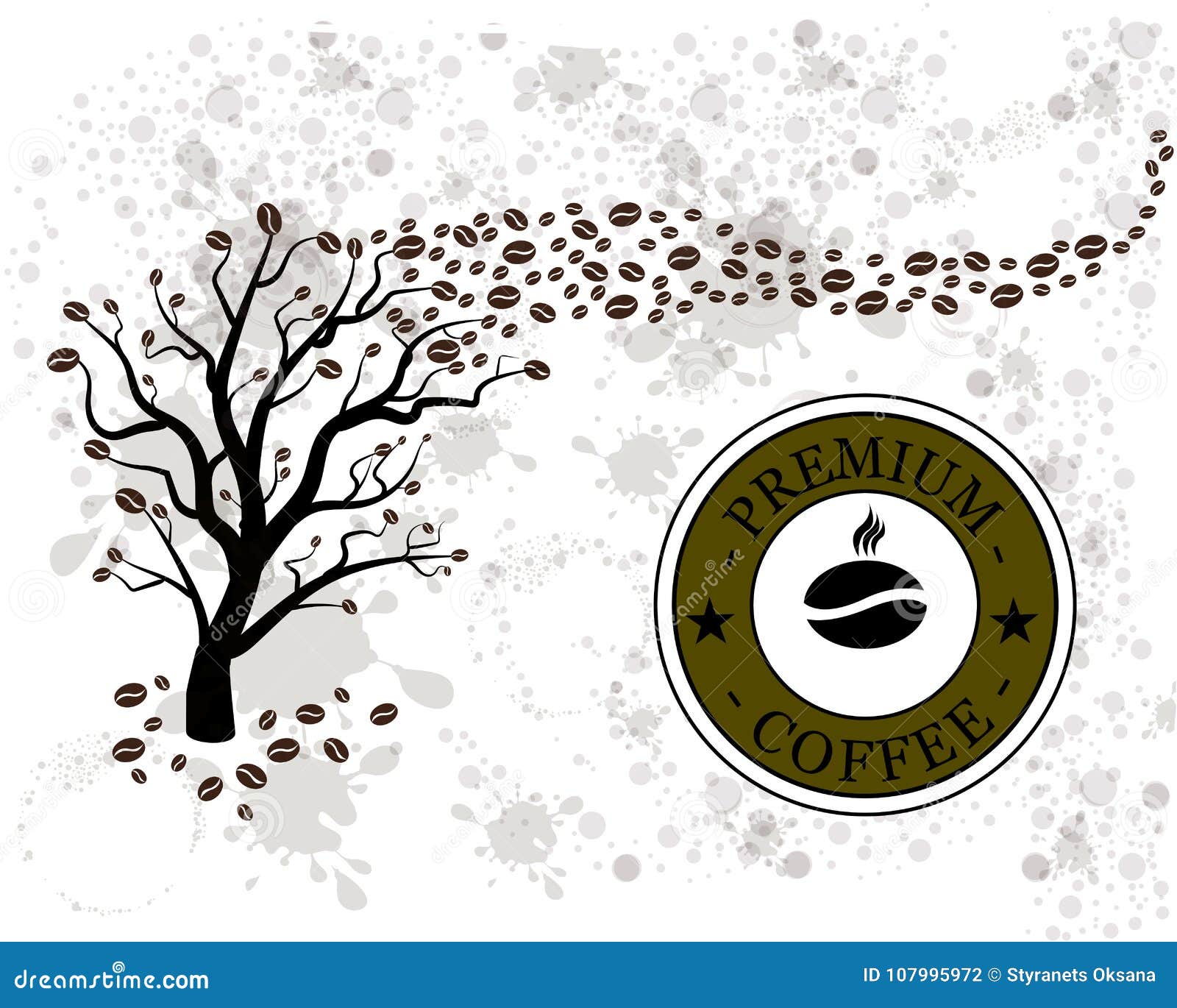 Vector Coffee Tree with Coffee Beans Stock Vector - Illustration of ...