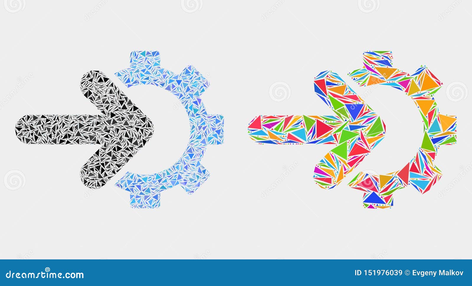 Vector Cog Arrow Integration Mosaic Icon of Triangle Elements Stock ...