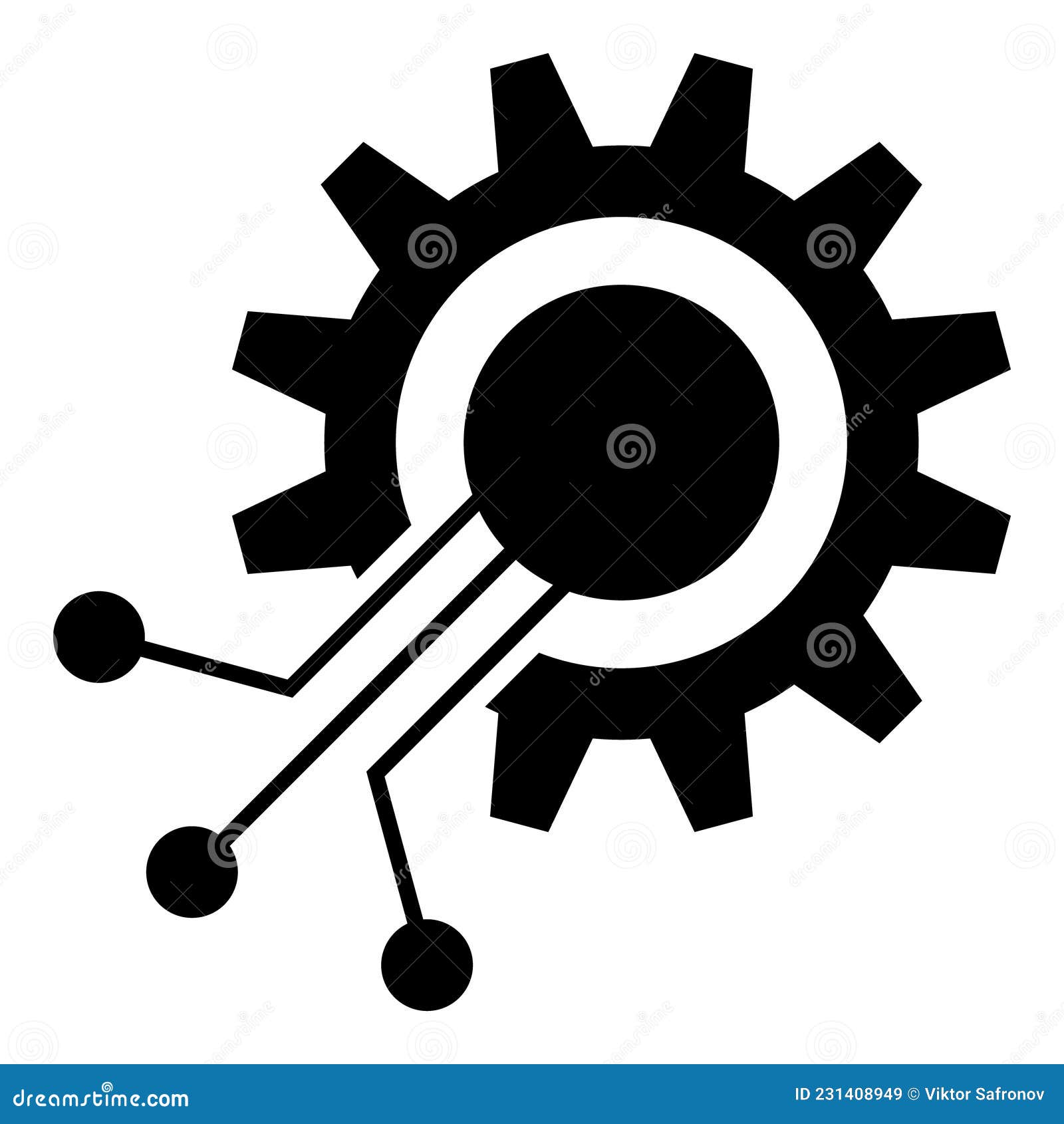 Vector Cog Interface Flat Icon Symbol Stock Vector - Illustration of ...