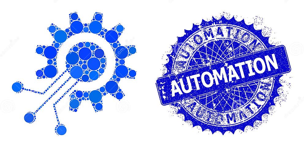 Vector Cog Interface Mosaic of Small Circles with Distress Automation ...