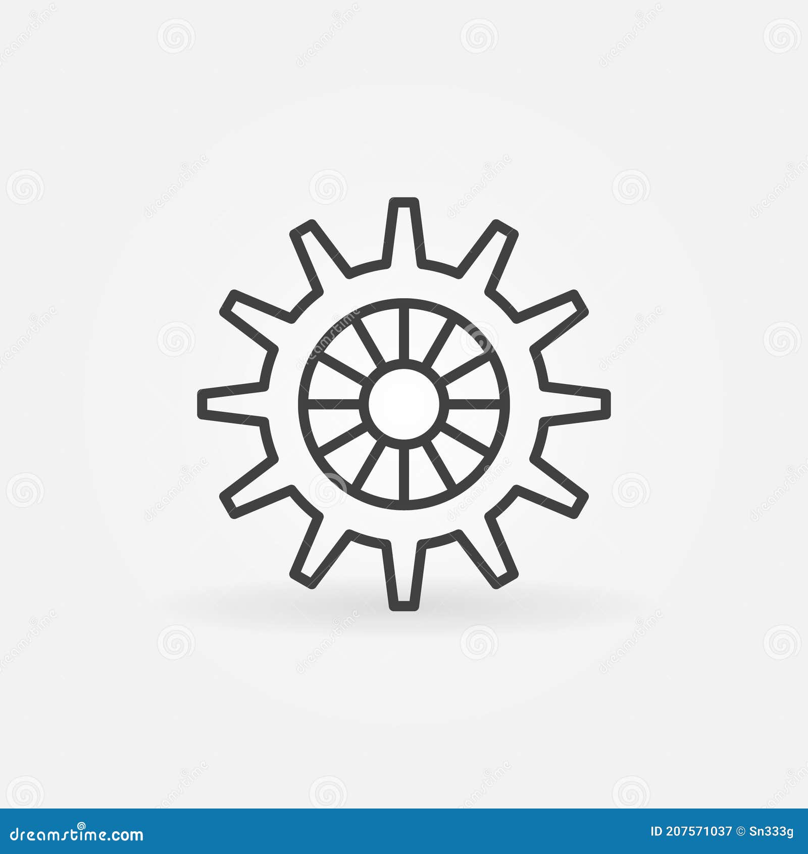 Vector Cog Wheel Concept Icon in Thin Line Style Stock Illustration ...