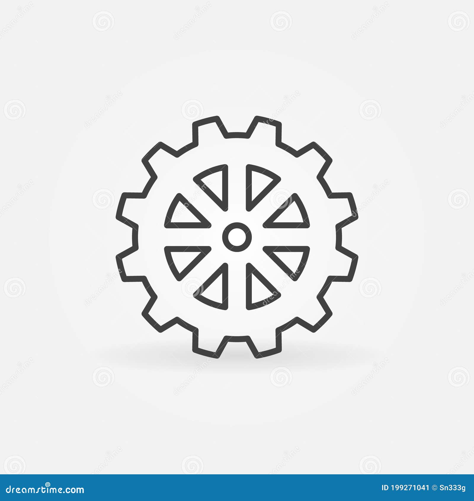 Vector Cog Wheel Line Vector Concept Icon Stock Vector - Illustration ...
