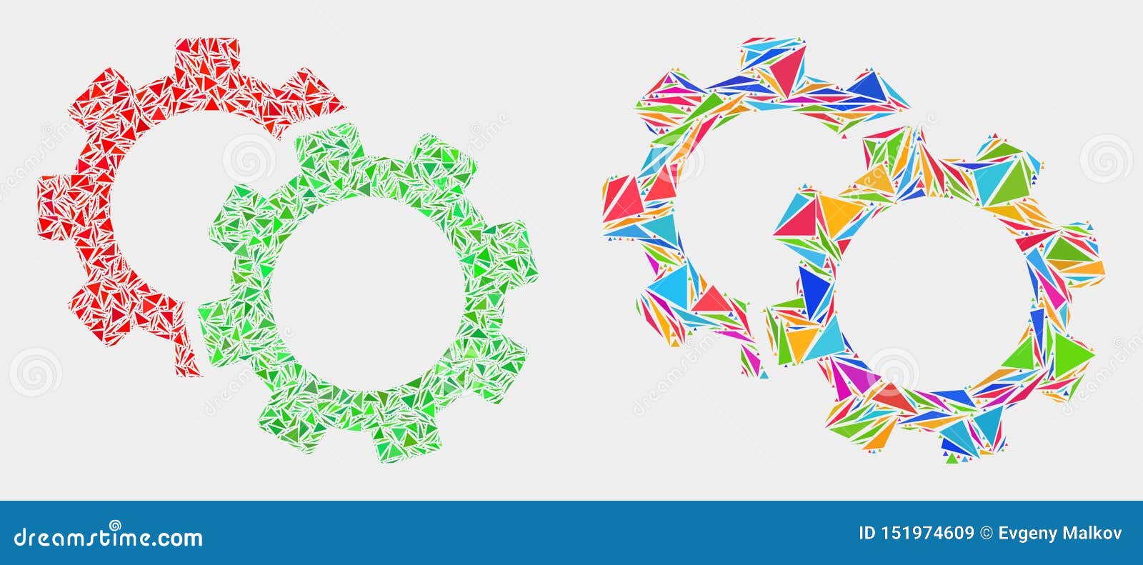 Vector Cogs Mosaic Icon of Triangle Items Stock Vector - Illustration ...