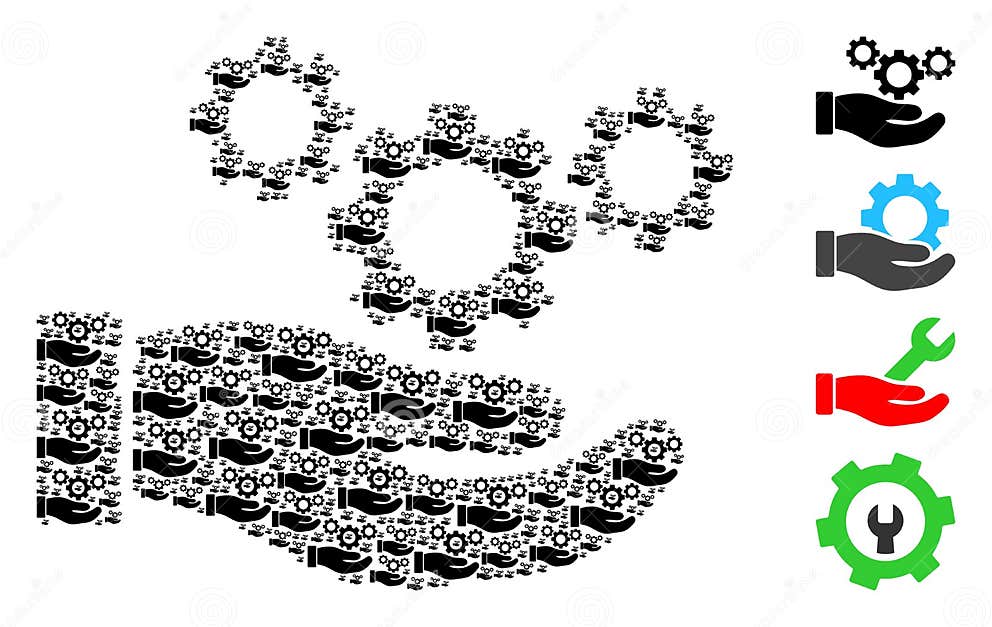 Cogs Service Hand Fractal Mosaic of Self Items Stock Vector ... Cogs Service Hand Fractal Mosaic of Self Items Stock Vector ...