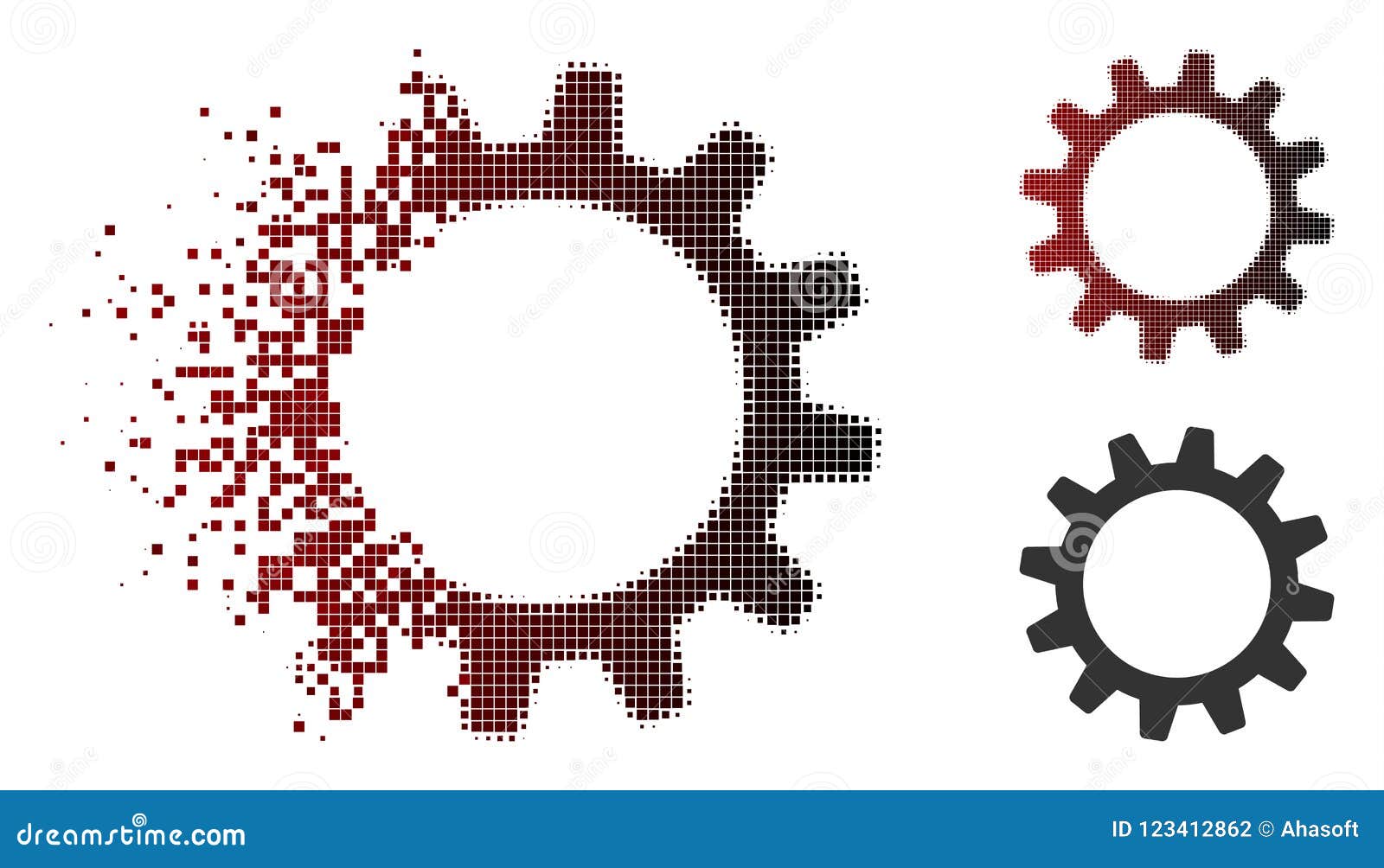 Sparkle Pixel Halftone Cogwheel Icon Stock Vector - Illustration of ...
