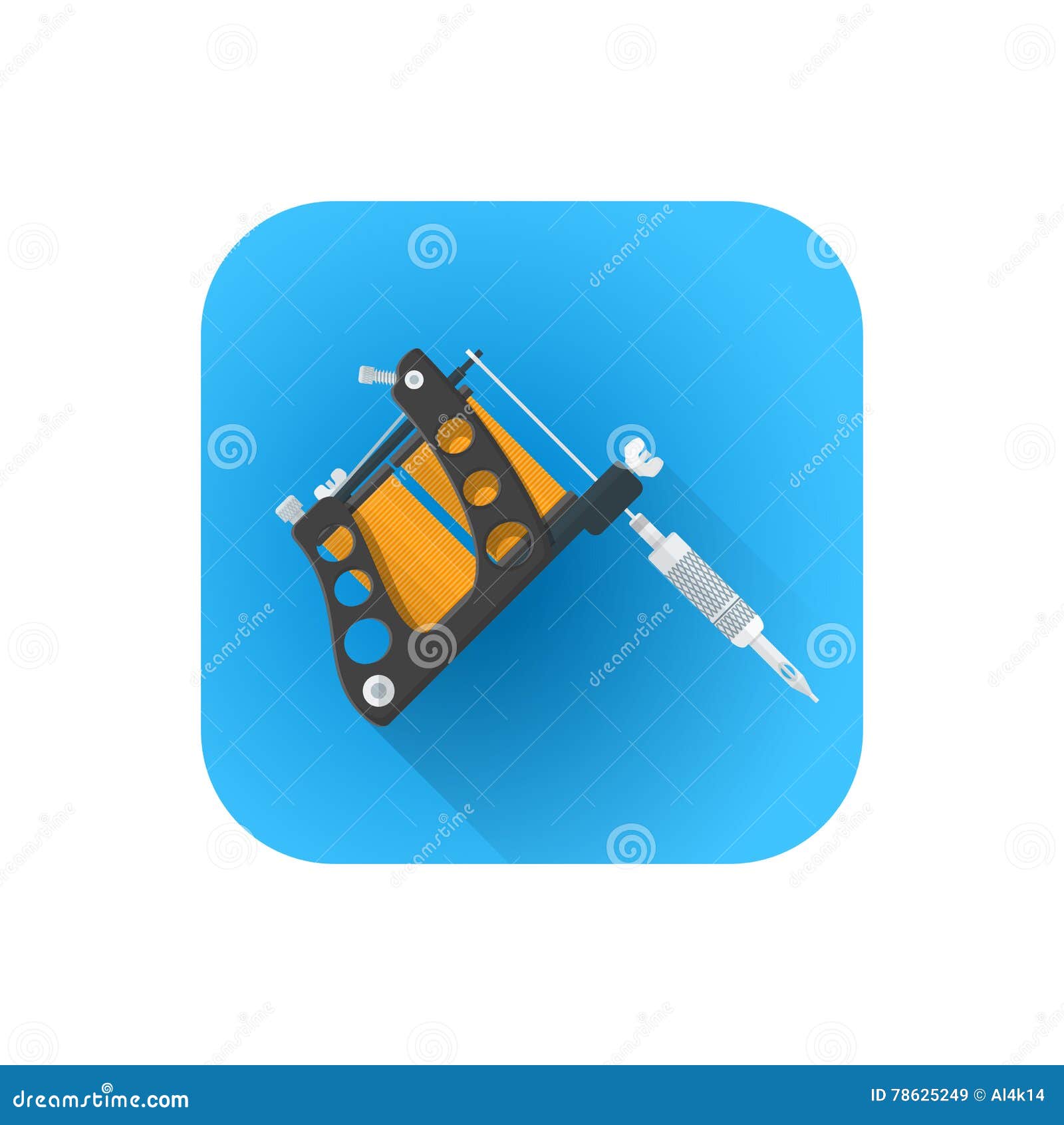 Vector Coil Tattoo Machine Illustration Stock Vector - Illustration of ...