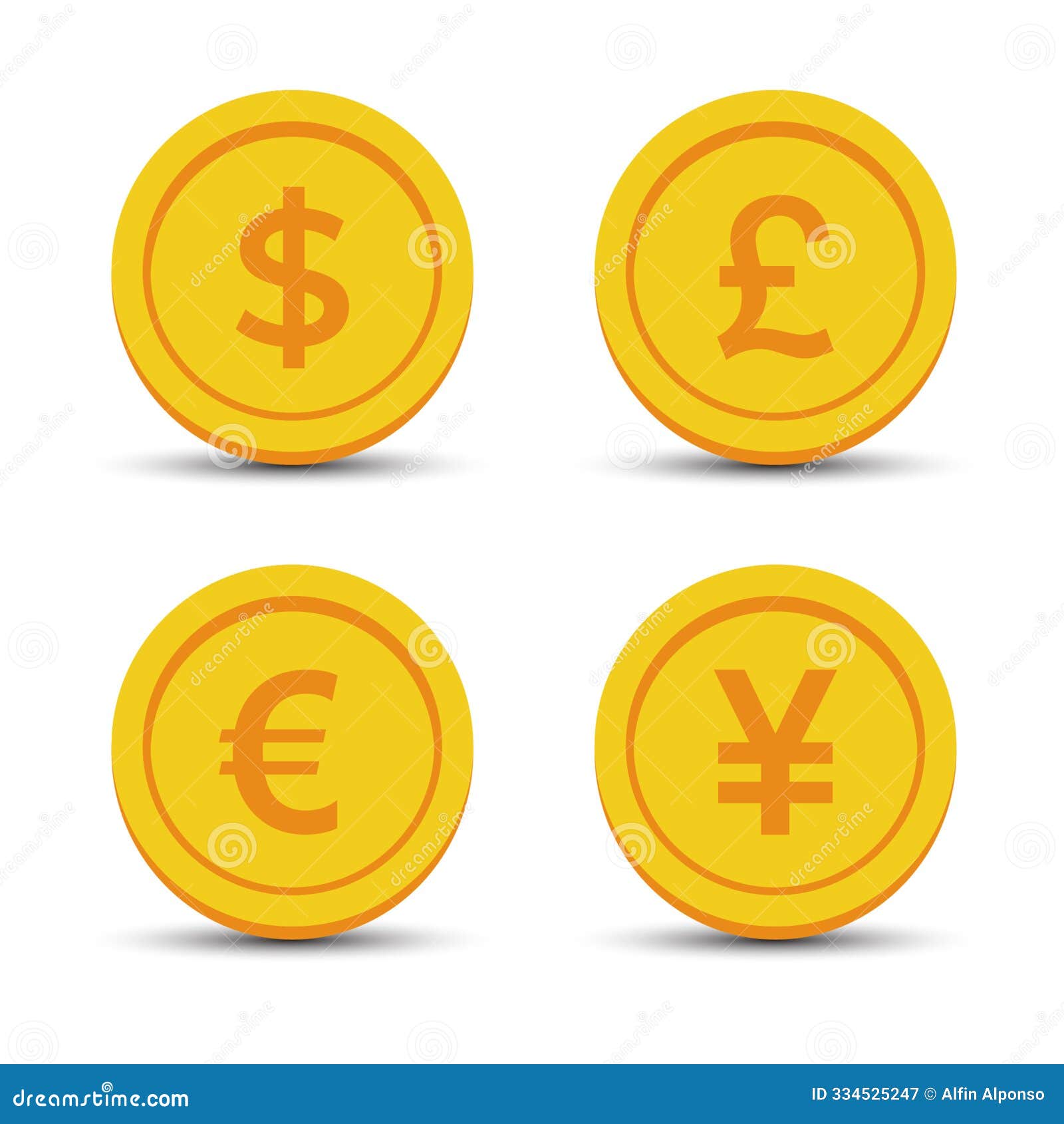 Vector Coin with Money Currency Icon Set Stock Illustration ...